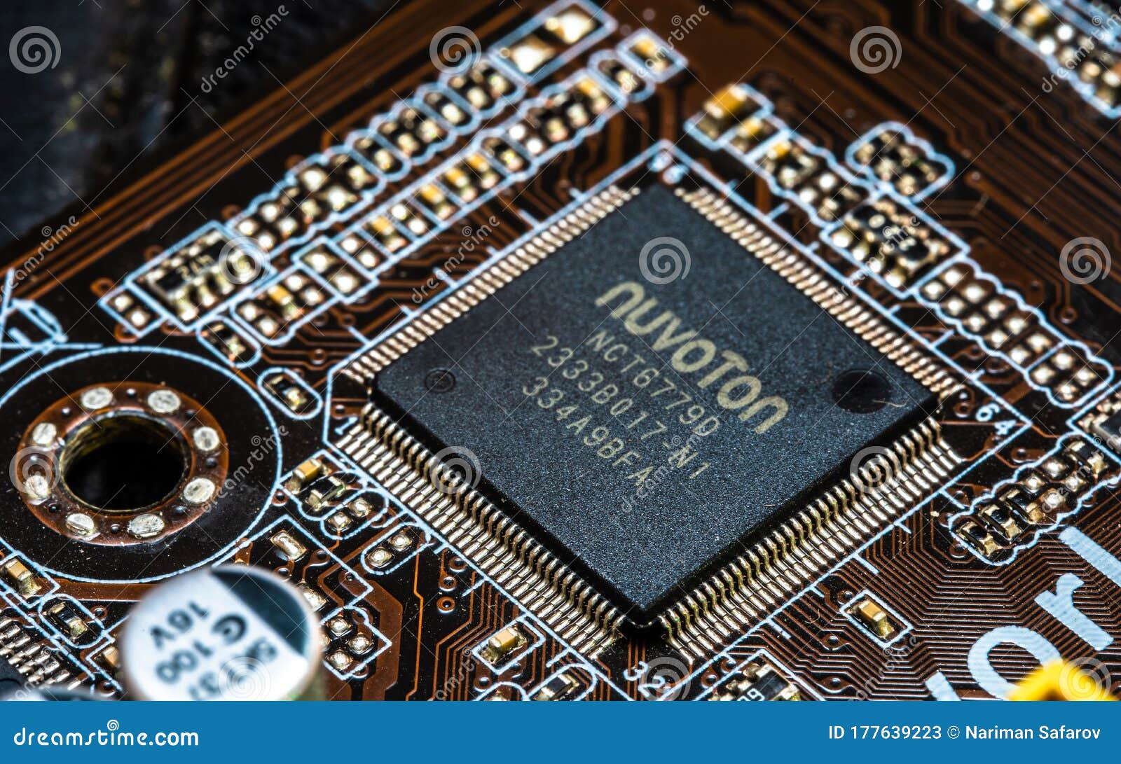Microchip with Legs on the Motherboard Stock Image - Image of element ...