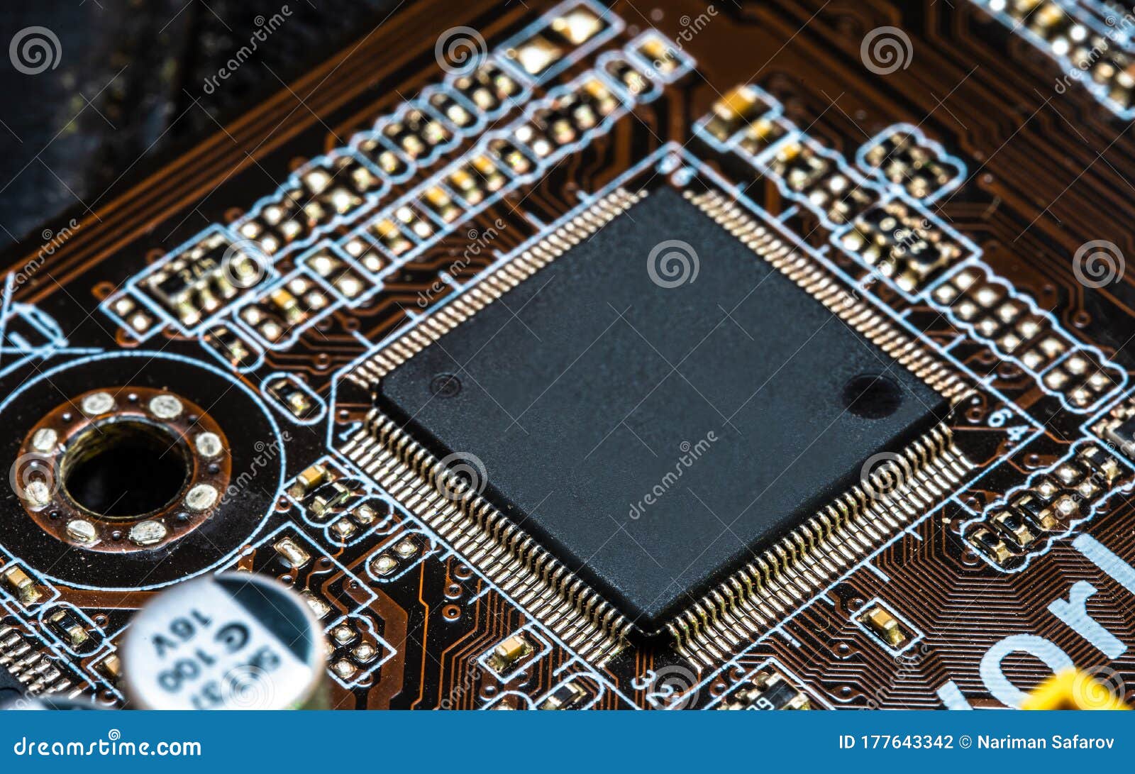 Microchip with Legs on the Motherboard Stock Photo - Image of internet ...