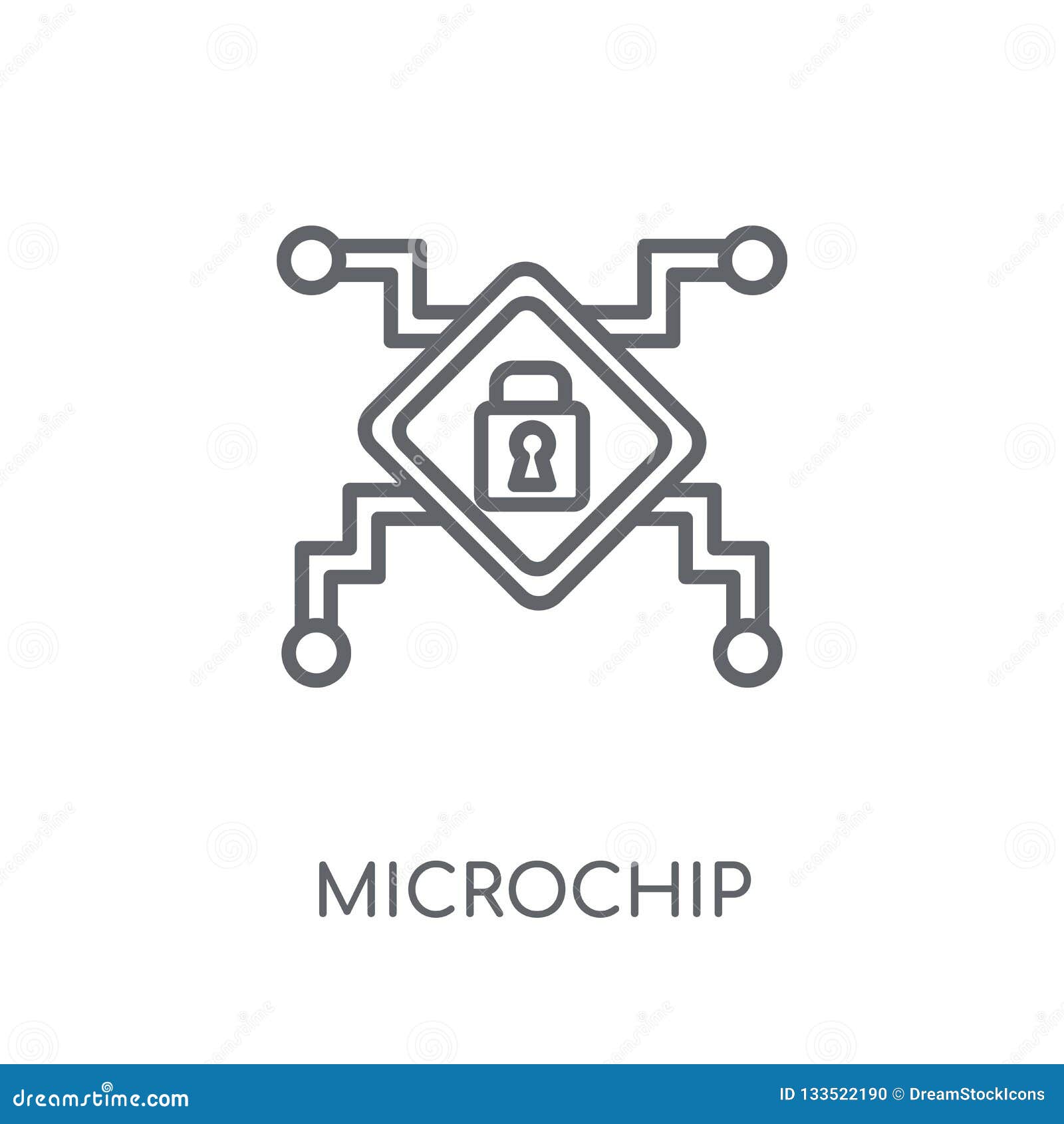 Microchip Linear Icon. Modern Outline Microchip Logo Concept on Stock ...