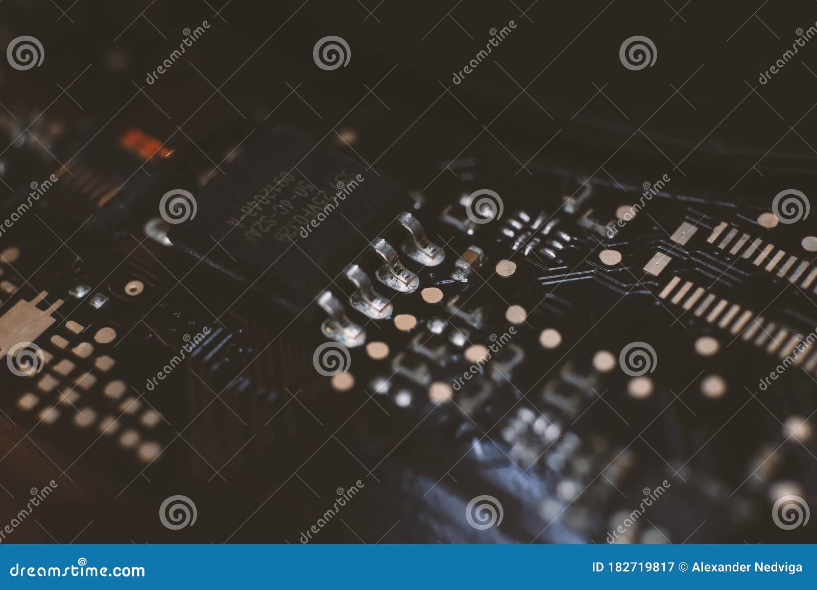 Microchip Macro Closeup Background Stock Image - Image of integrated ...
