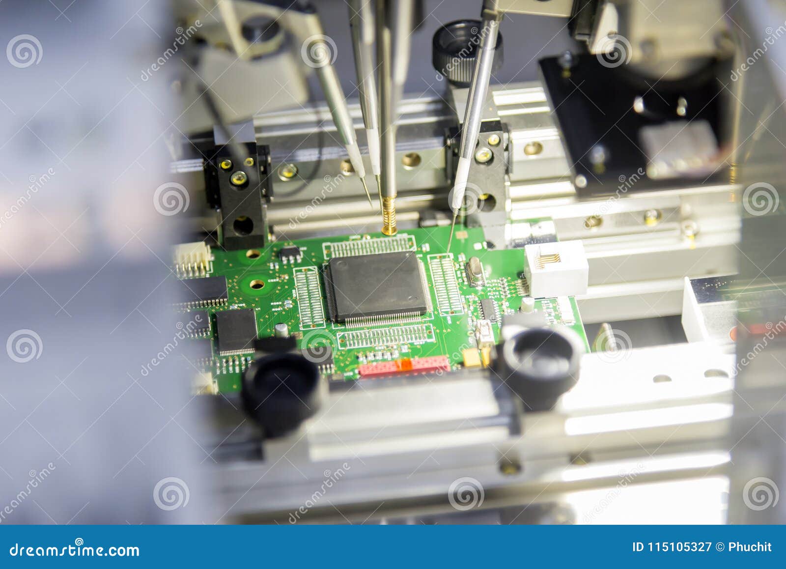 The Microchip on the Main Board in the Assembly Line Stock Image ...