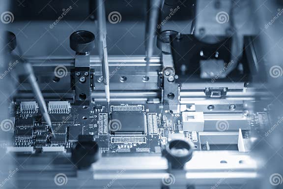 The Microchip on the Main Board in the Assembly Line Stock Image ...