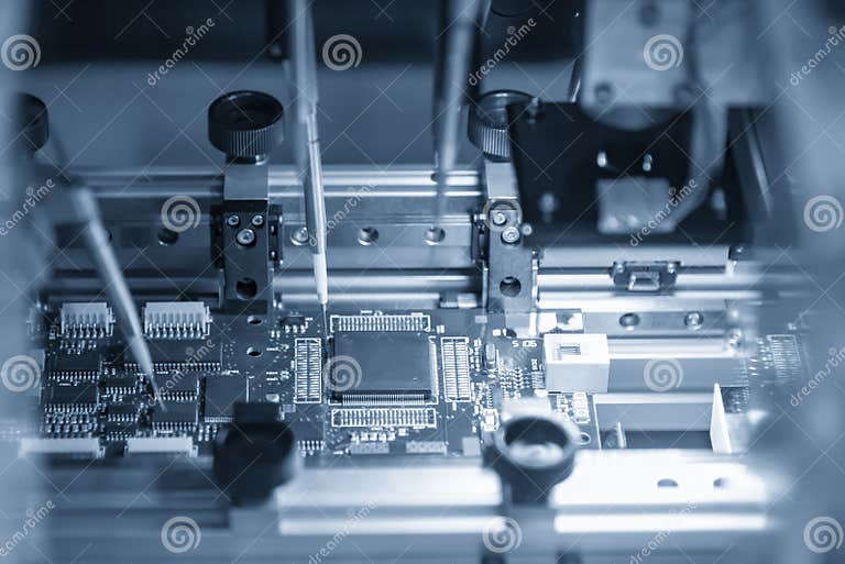 The Microchip on the Main Board in the Assembly Line Stock Image ...