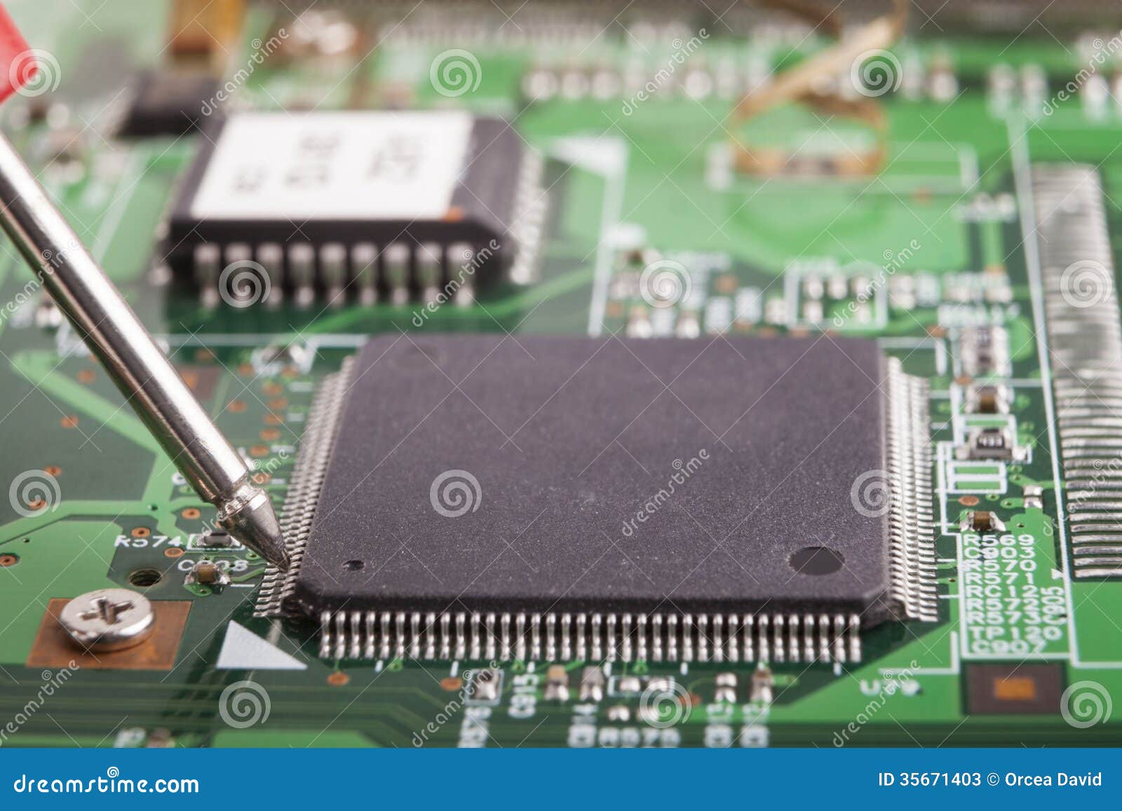 Microchip Measurment stock image. Image of engineering - 35671403