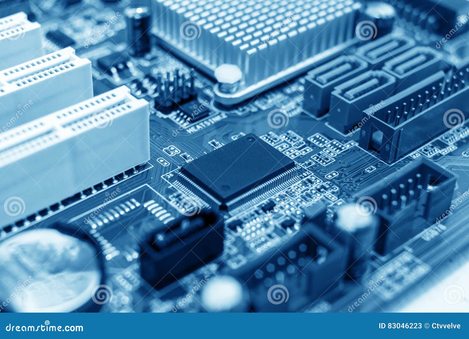 Microchip on motherboard stock image. Image of signal - 83046223