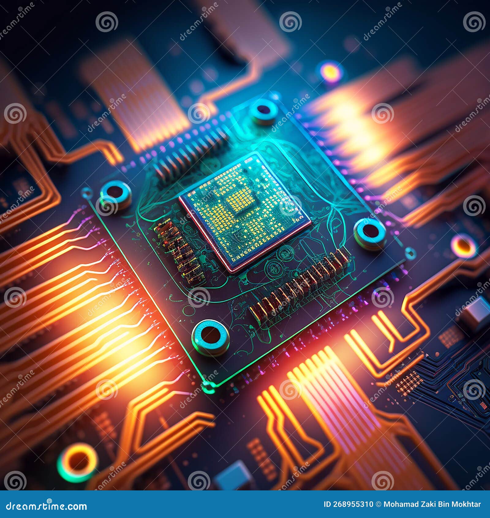 Microchip on the Motherboard with Glowing Eletronic Circuits Stock ... Microchip on the Motherboard with Glowing Eletronic Circuits Stock ...