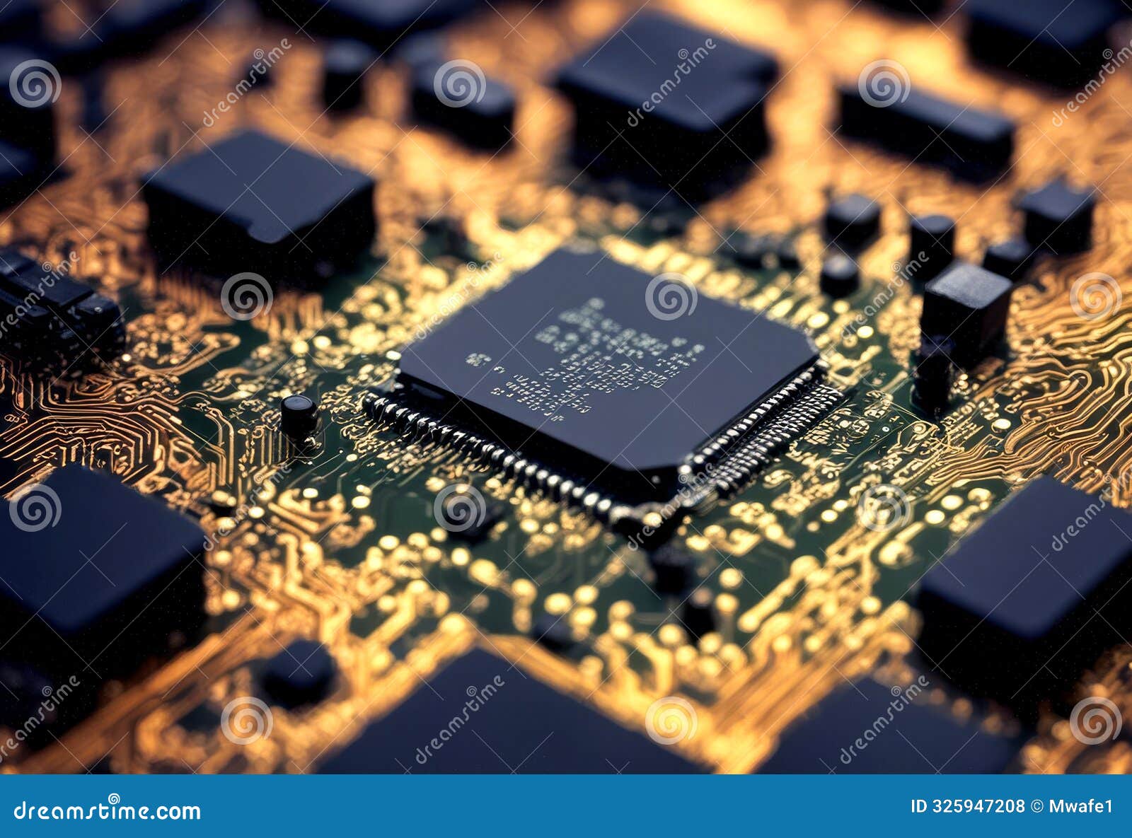 Microchip Neuronal Background Ai Intelligence Circuit Vertical Board ...