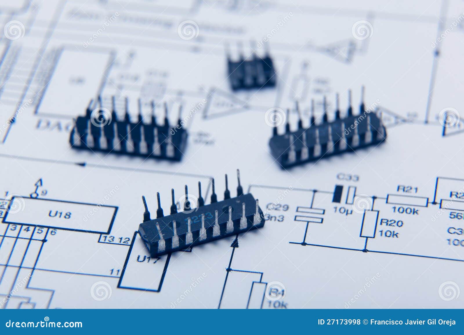 Microchip on one diagram stock photo. Image of industry - 27173998