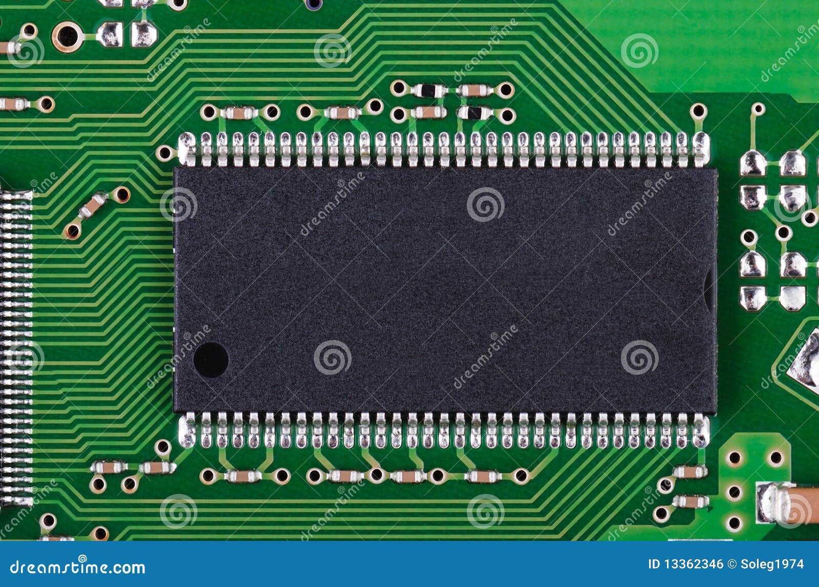 Microchip and pcb macro stock illustration. Illustration of electricity ...