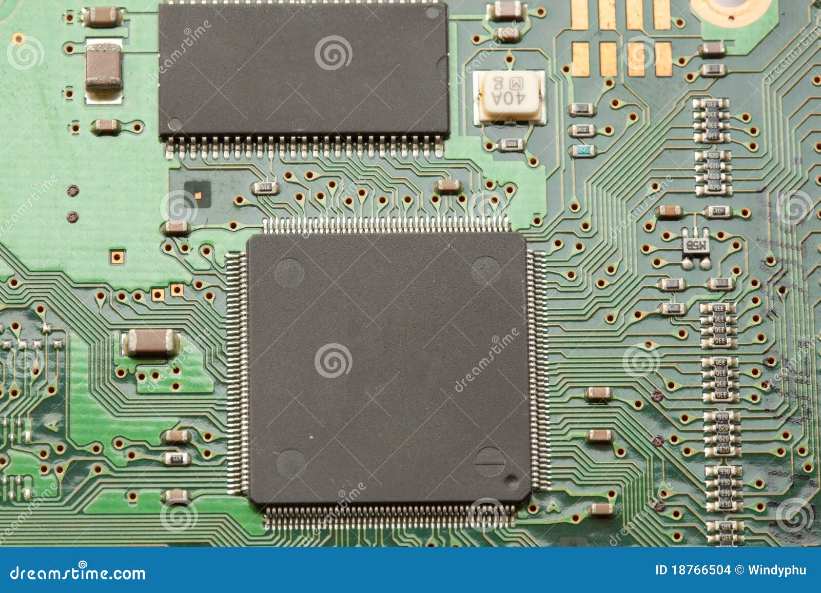Microchip and pcb macro stock photo. Image of nanometer - 18766504