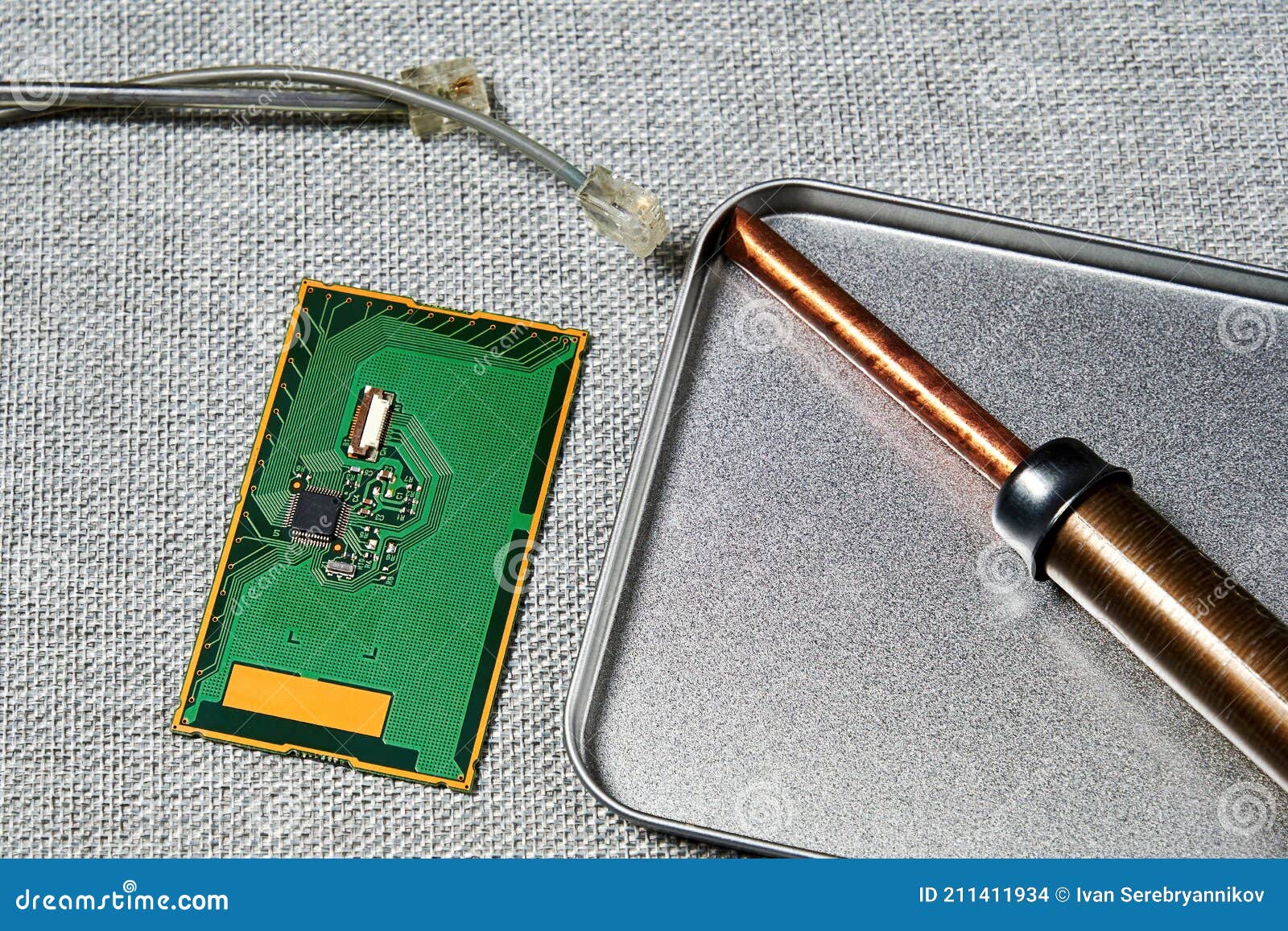 Microchip, Pcb, Wires, Soldering Iron in the Manufacturing Laboratory ...