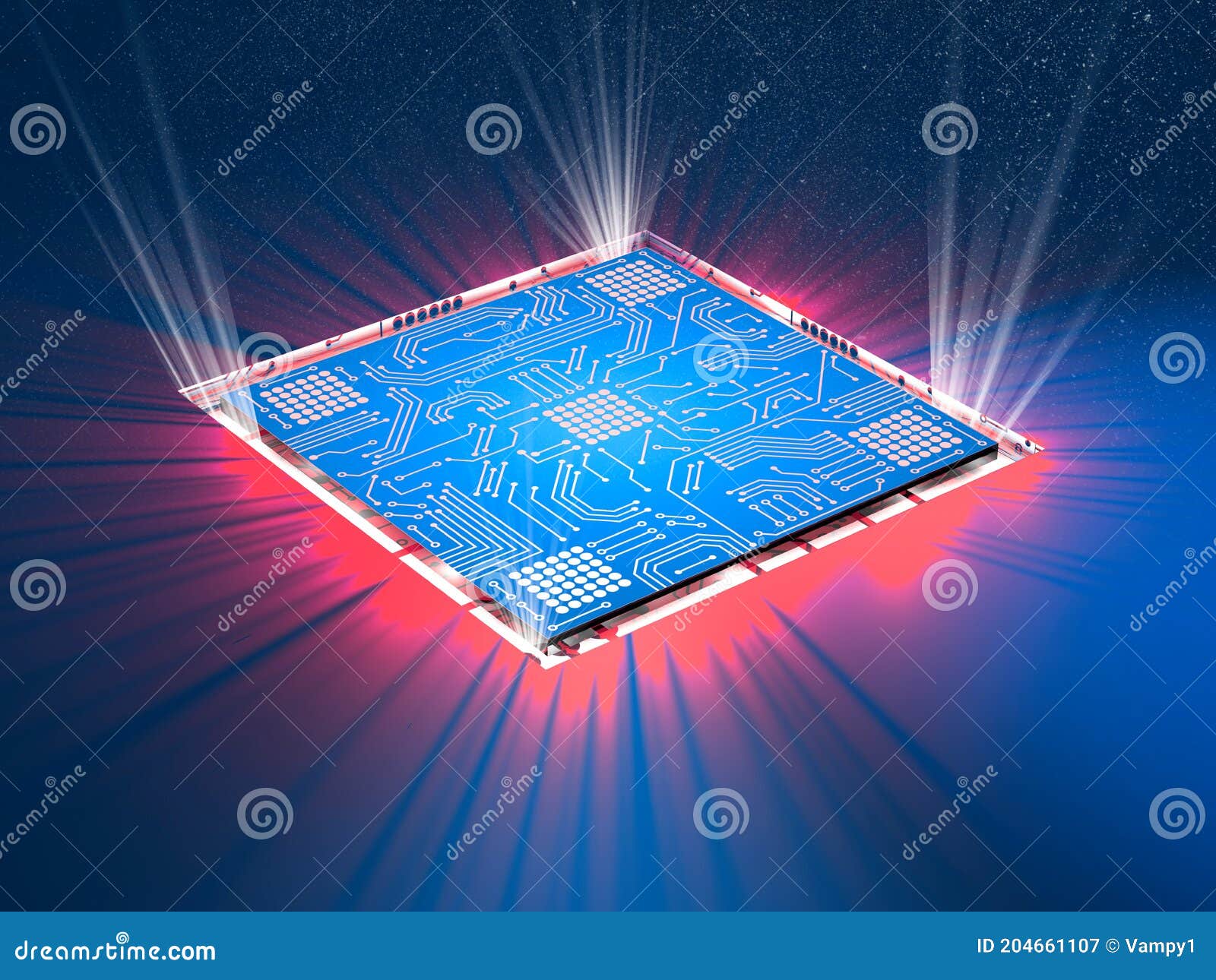 Microchip Power And Speed Presentation Of The New Microchip Processor Of A Computer Printed