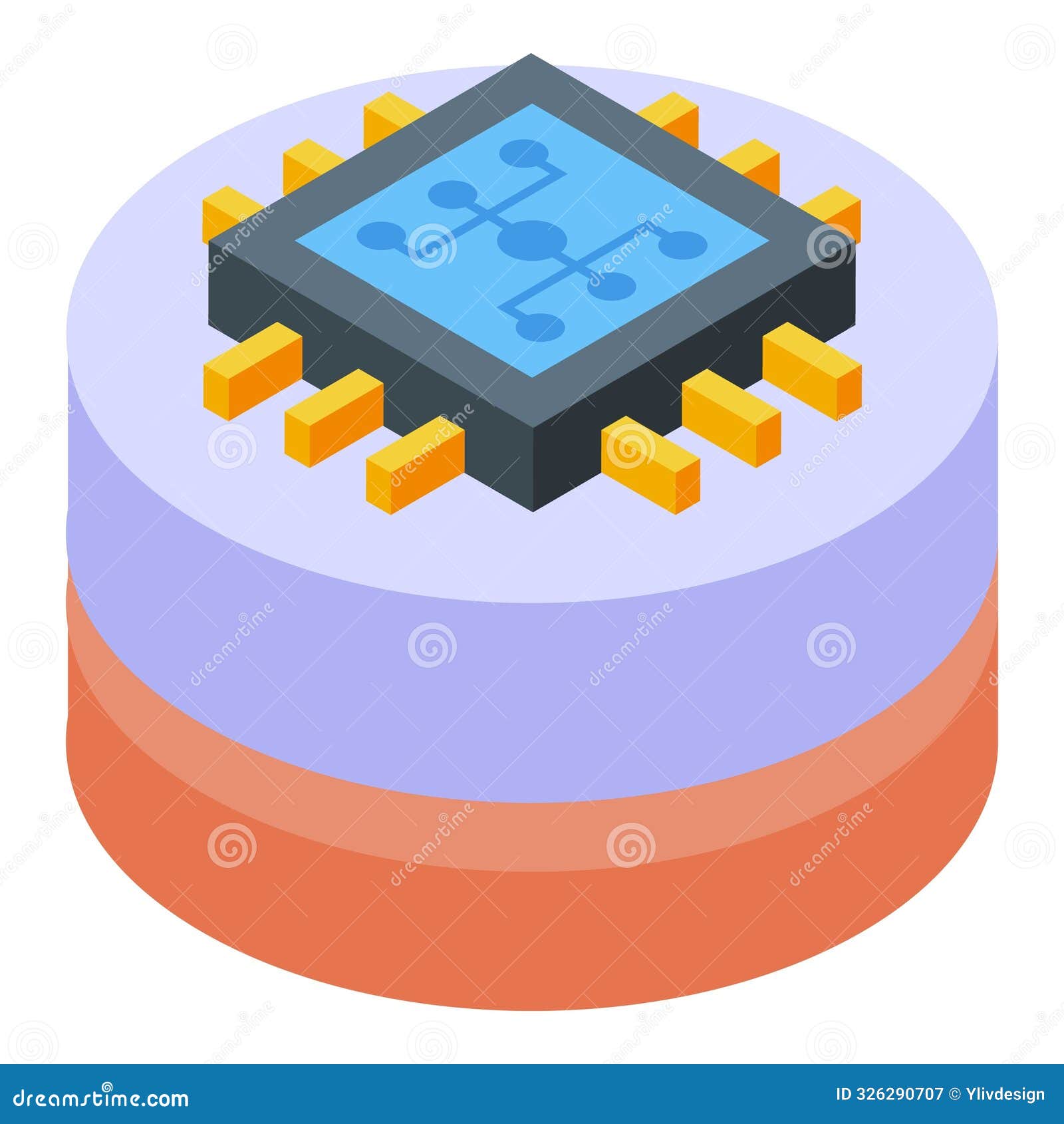 Computer Processor Chip Performing Machine Learning Operations Stock Illustration - Illustration ...