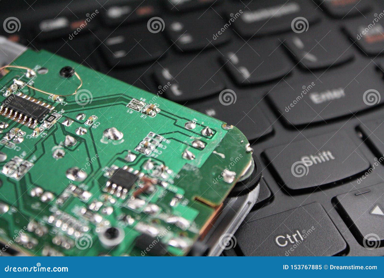 Microchip Processor on Keyboard of Laptop Stock Image - Image of ...