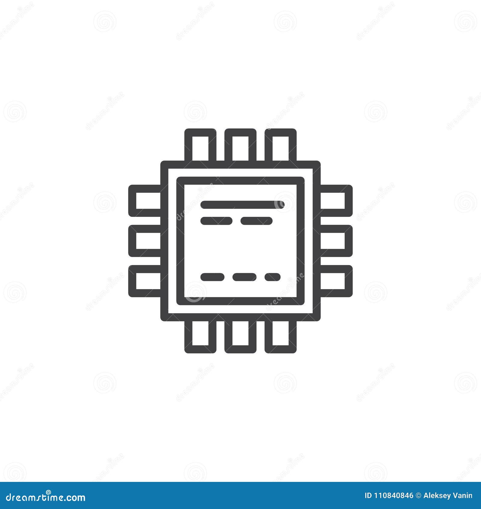 Microchip Processor Outline Icon. Stock Vector - Illustration of ... Microchip Processor Outline Icon. Stock Vector - Illustration of ...