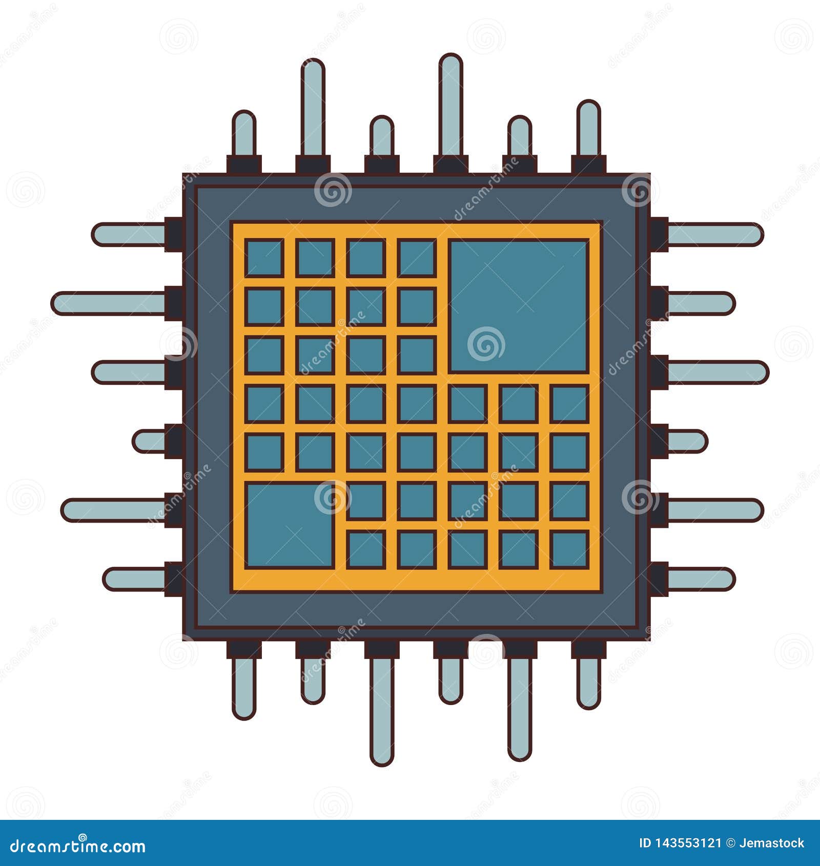 Microchip Processor Technology Stock Vector - Illustration of card ...