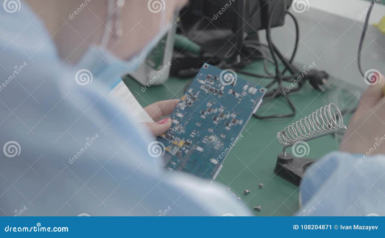 Microchip Production Factory. Technological Process. Assembling the ...
