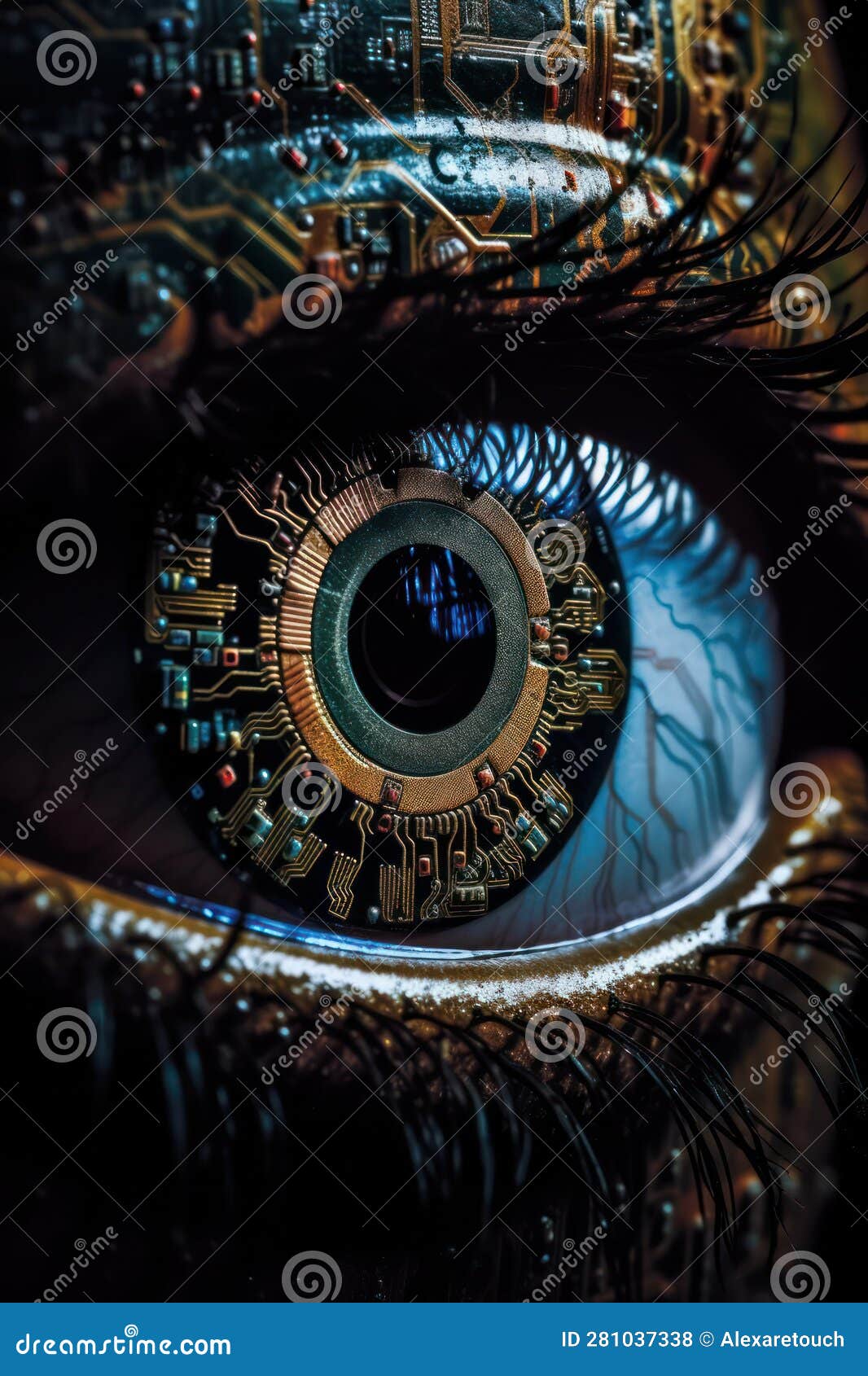 Microchip in the Pupil of the Eye, Artificial Intelligence, Electronic ...