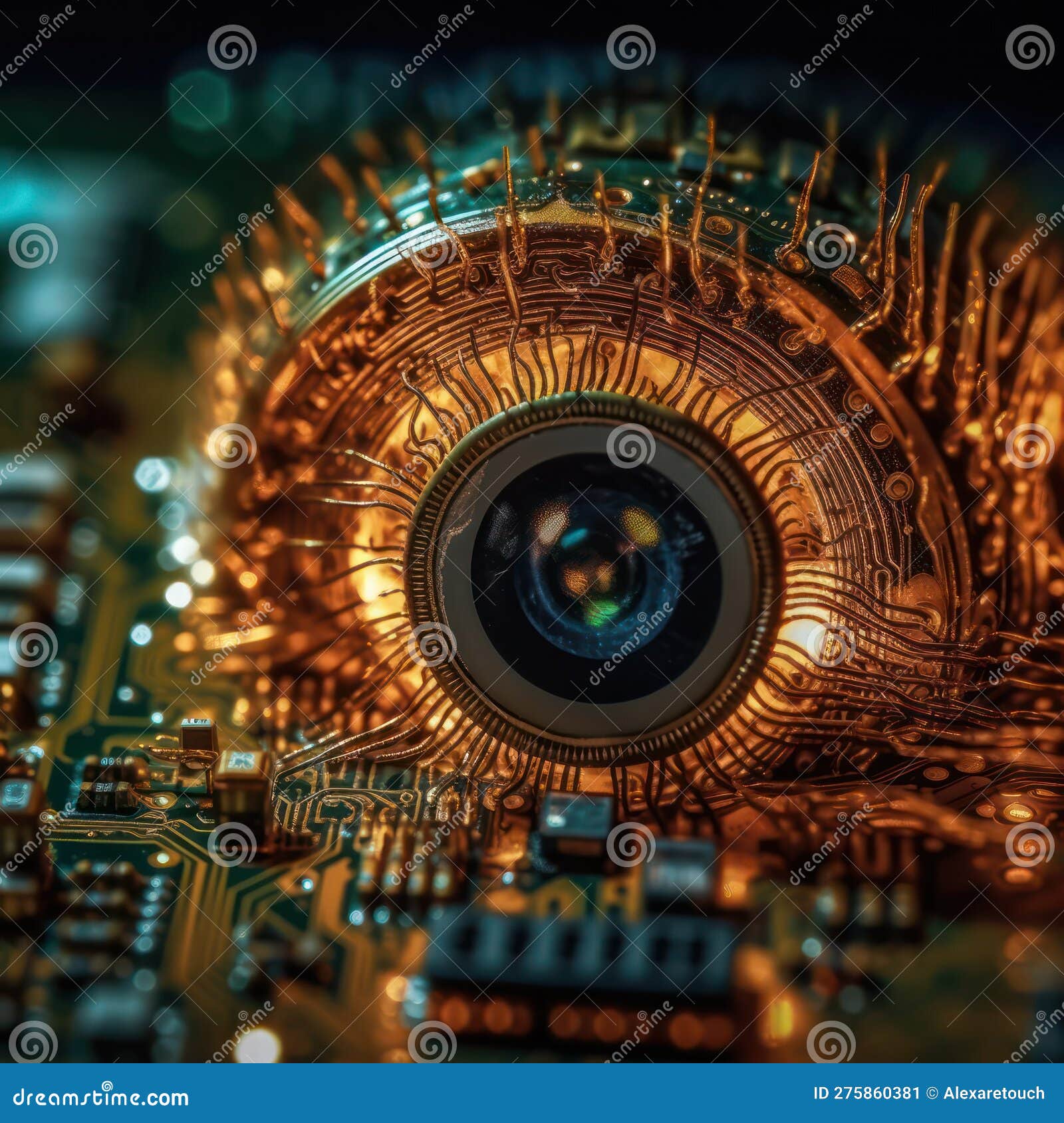 Microchip in the Pupil of the Eye, Artificial Intelligence, Electronic ...