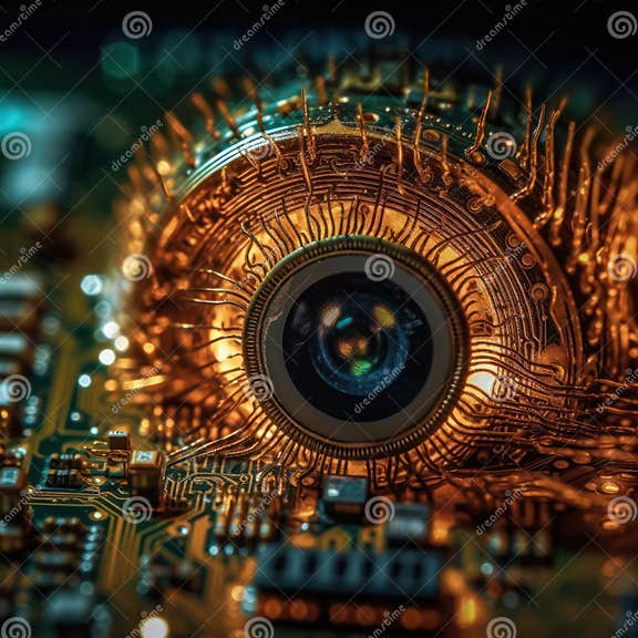 Microchip in the Pupil of the Eye, Artificial Intelligence, Electronic ...