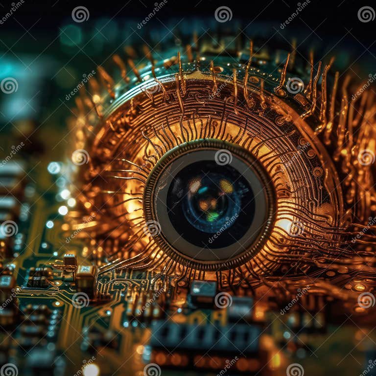 Microchip in the Pupil of the Eye, Artificial Intelligence, Electronic ...