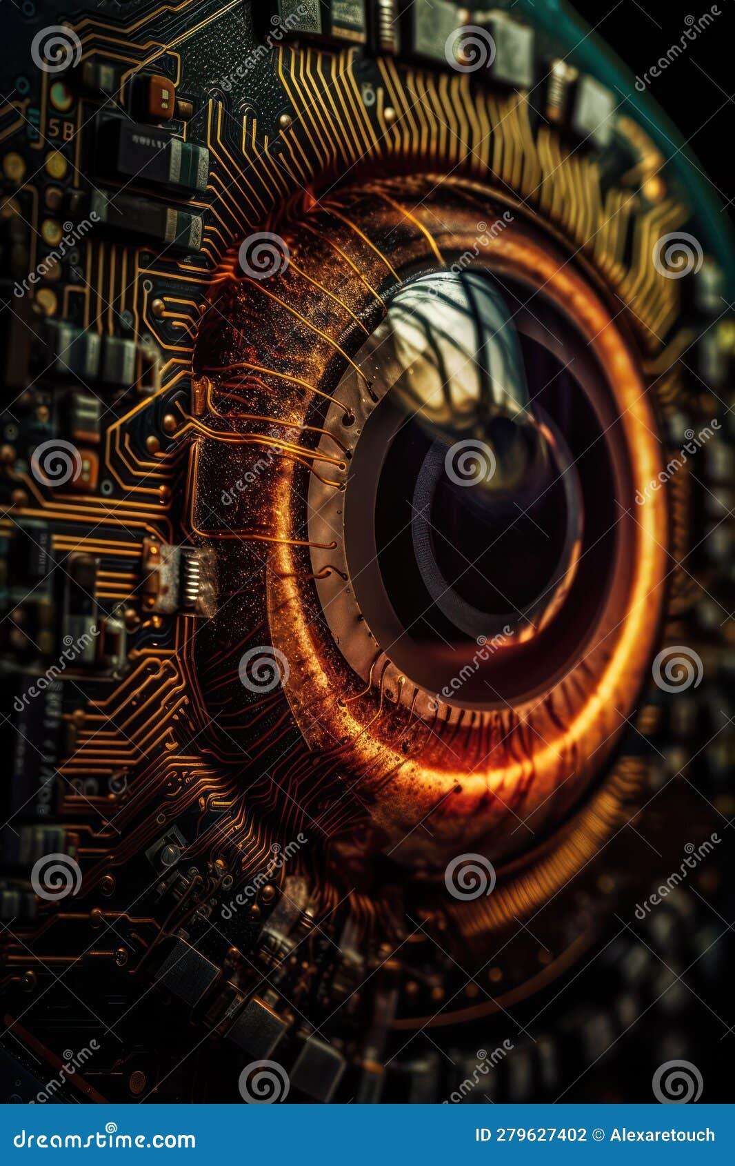 Microchip in the Pupil of the Eye, Artificial Intelligence, Electronic ...