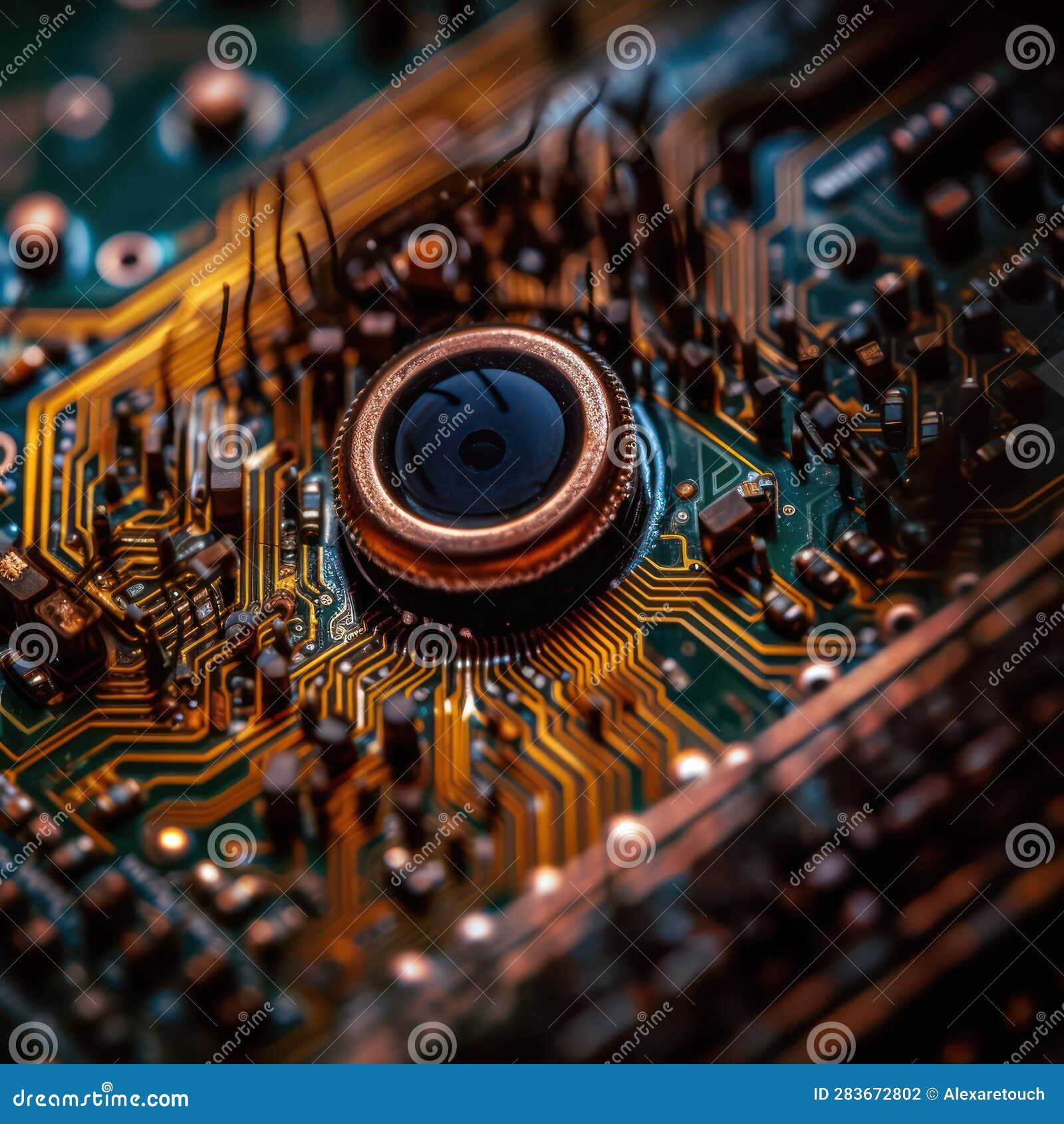 Microchip in the Pupil of the Eye, Artificial Intelligence, Electronic ...