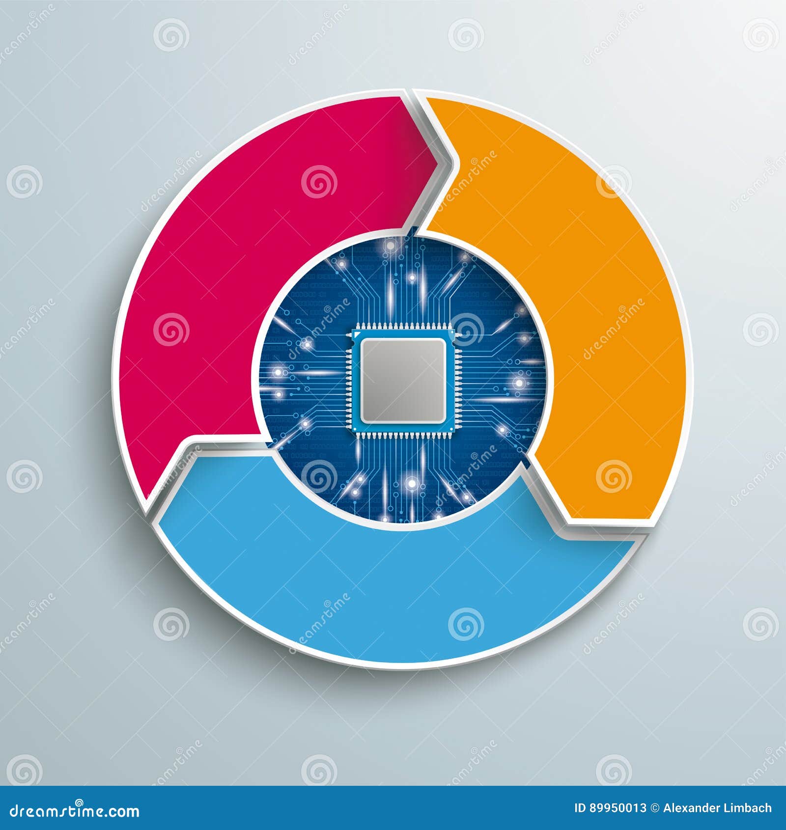 Microchip Ring 3 Options Cycle Stock Illustration - Illustration of ...