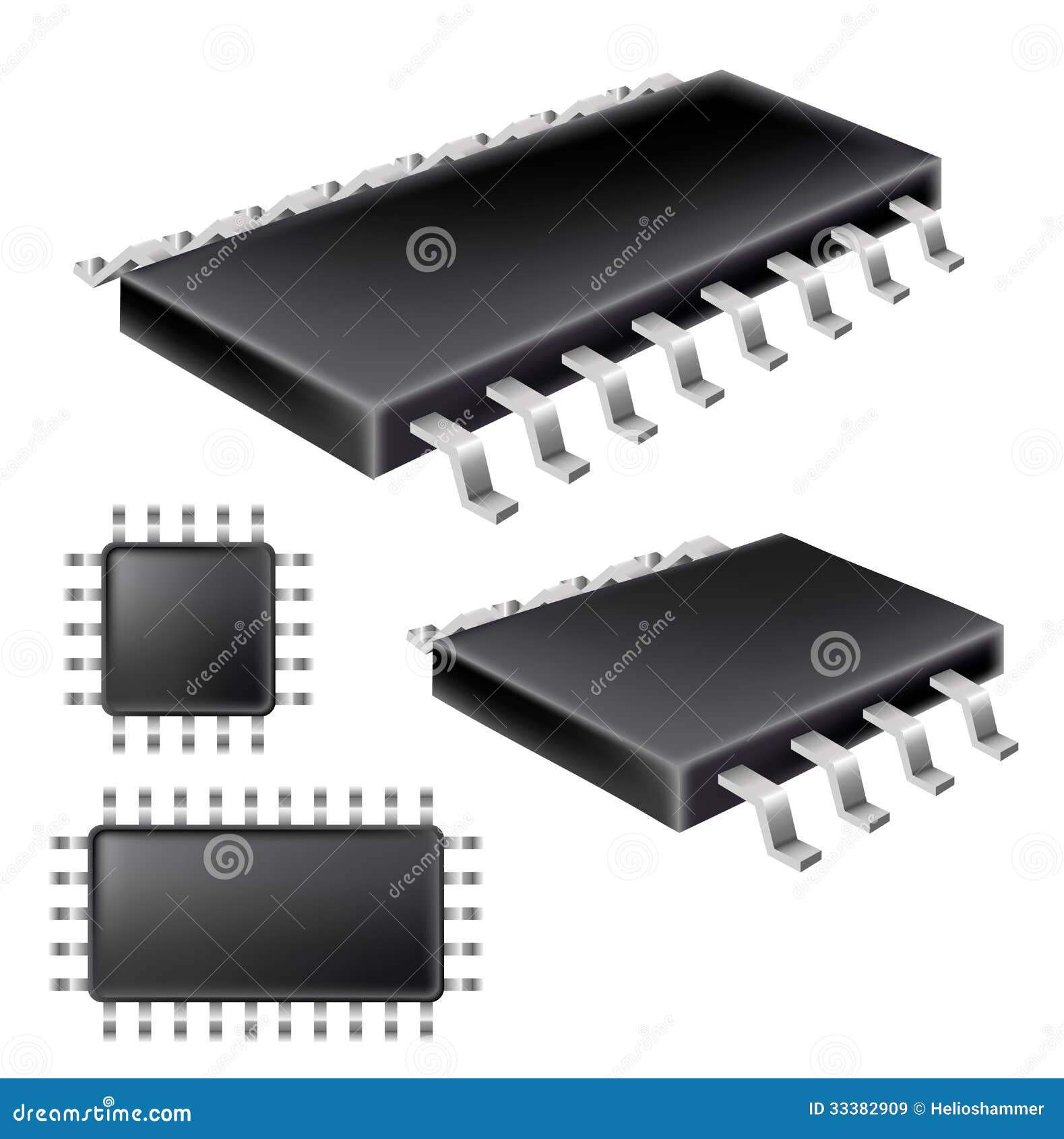 Microchip set stock vector. Illustration of component - 33382909