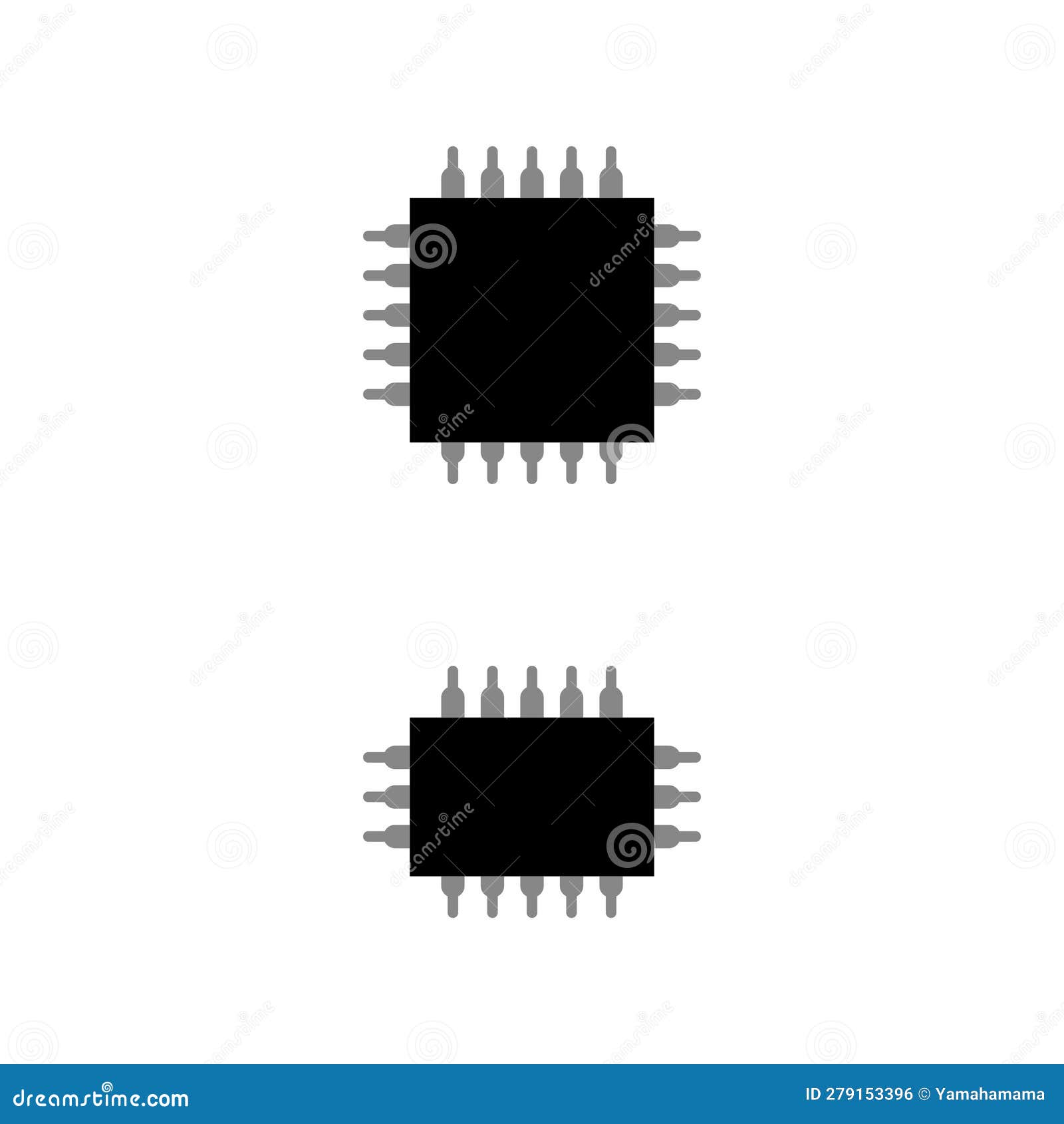 Microchip stock vector. Illustration of microchip, simple - 279153396