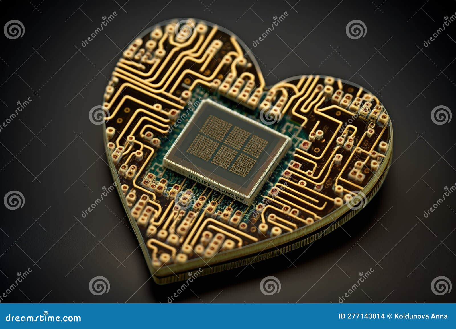 Microchip in the Shape of a Heart, Created with Generative AI ...