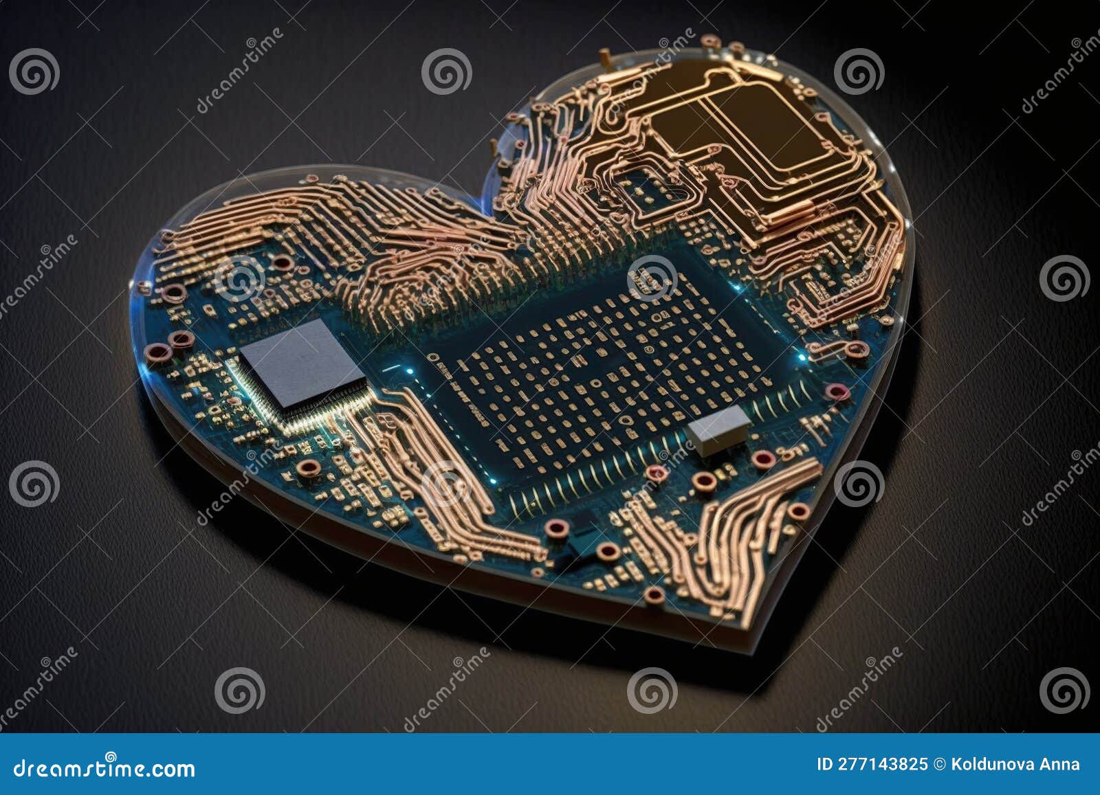 Microchip in the Shape of a Heart, Created with Generative AI ...