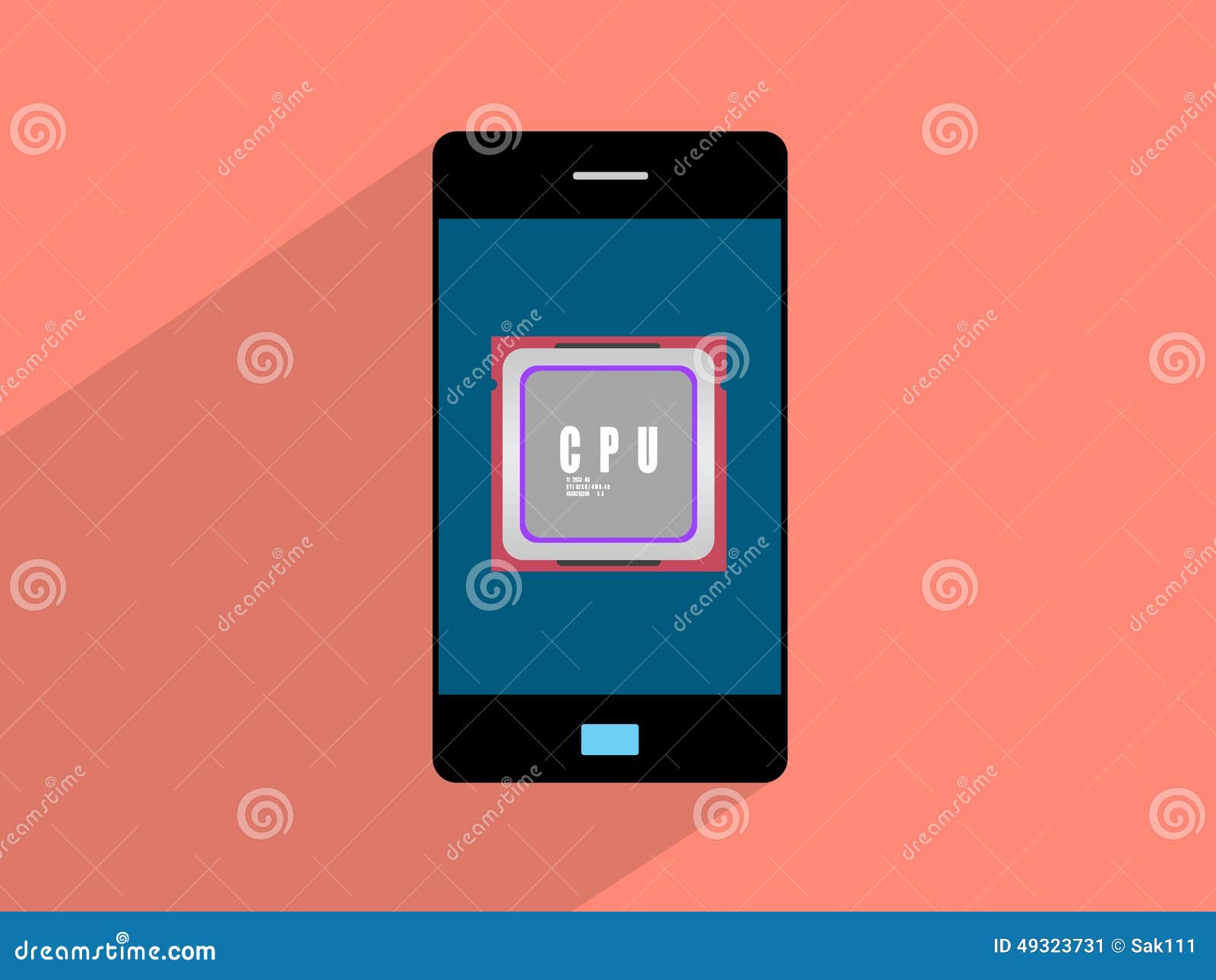 Microchip on Smartphone,cell Phone Illustration Stock Illustration ...