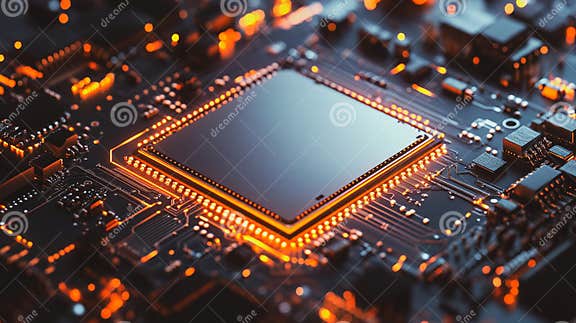 Microchip for Spaceships. Production of Rockets and Ships. Computer CPU ...