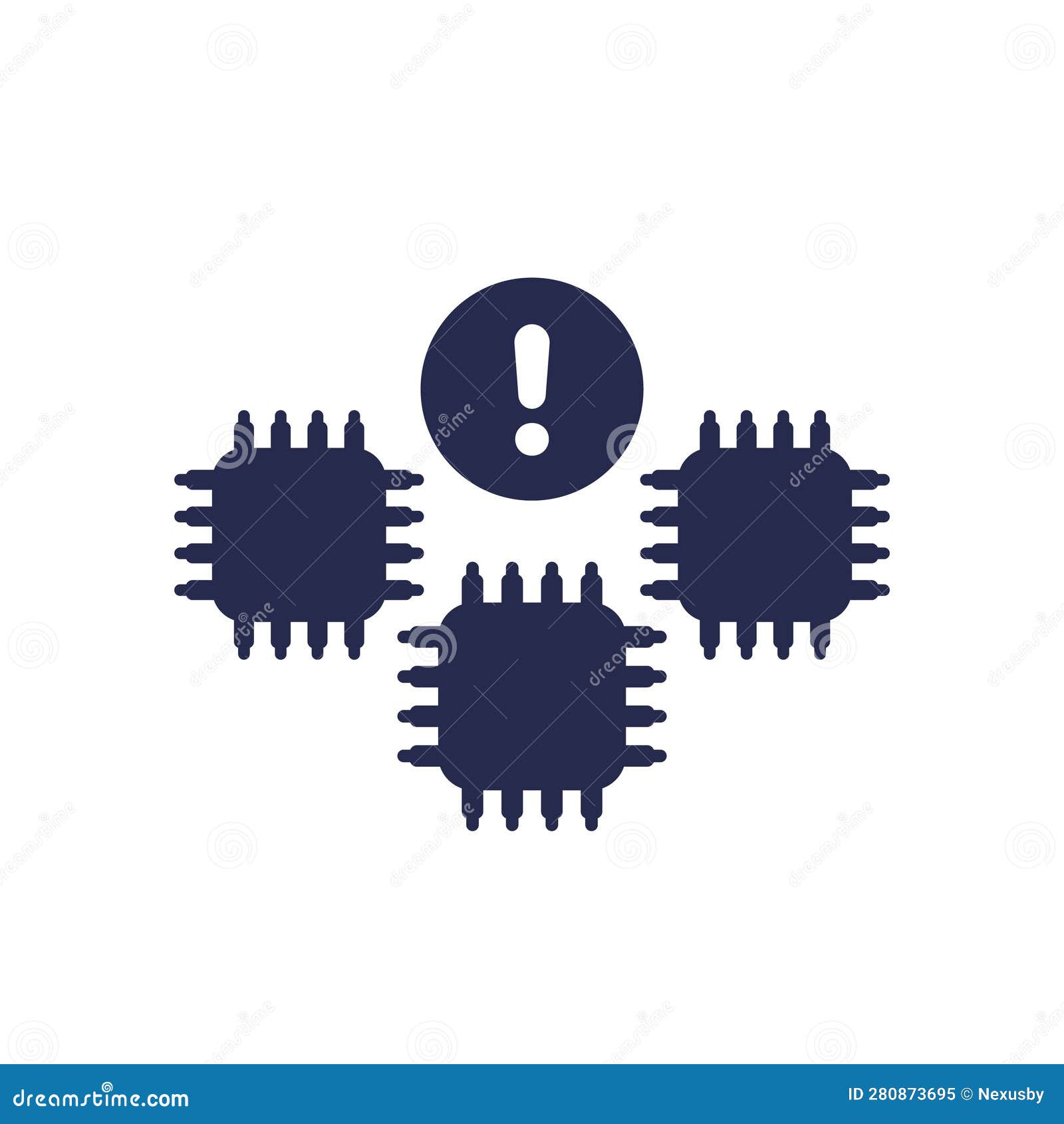 Microchip Supply Shortage Icon with Chips Stock Vector - Illustration ...