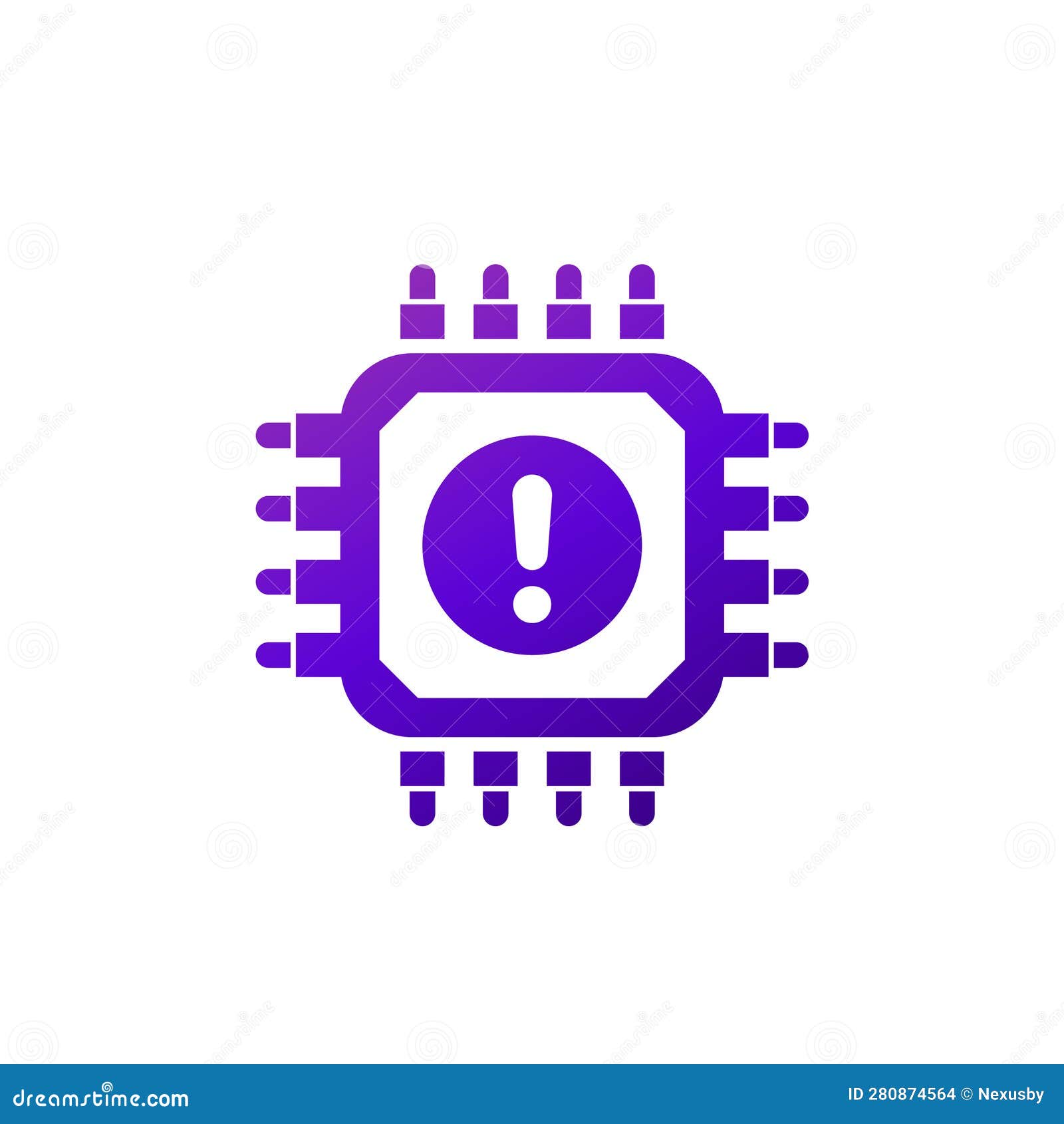 Microchip Supply Shortage Icon on White Stock Vector - Illustration of ...