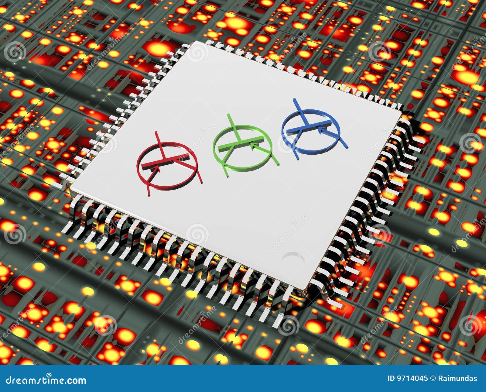 Microchip Technology 3D stock illustration. Illustration of technical ...