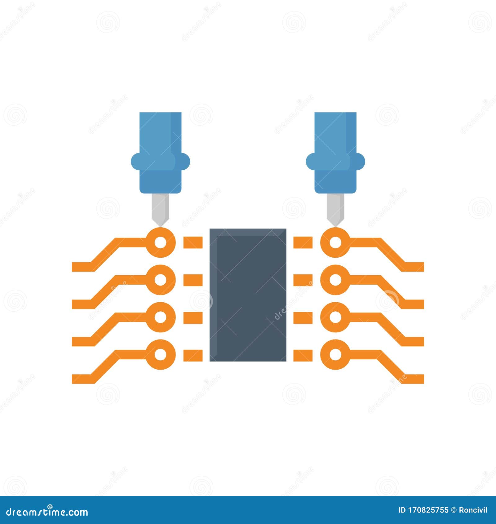 Microchip testing icon stock vector. Illustration of electrical - 170825755