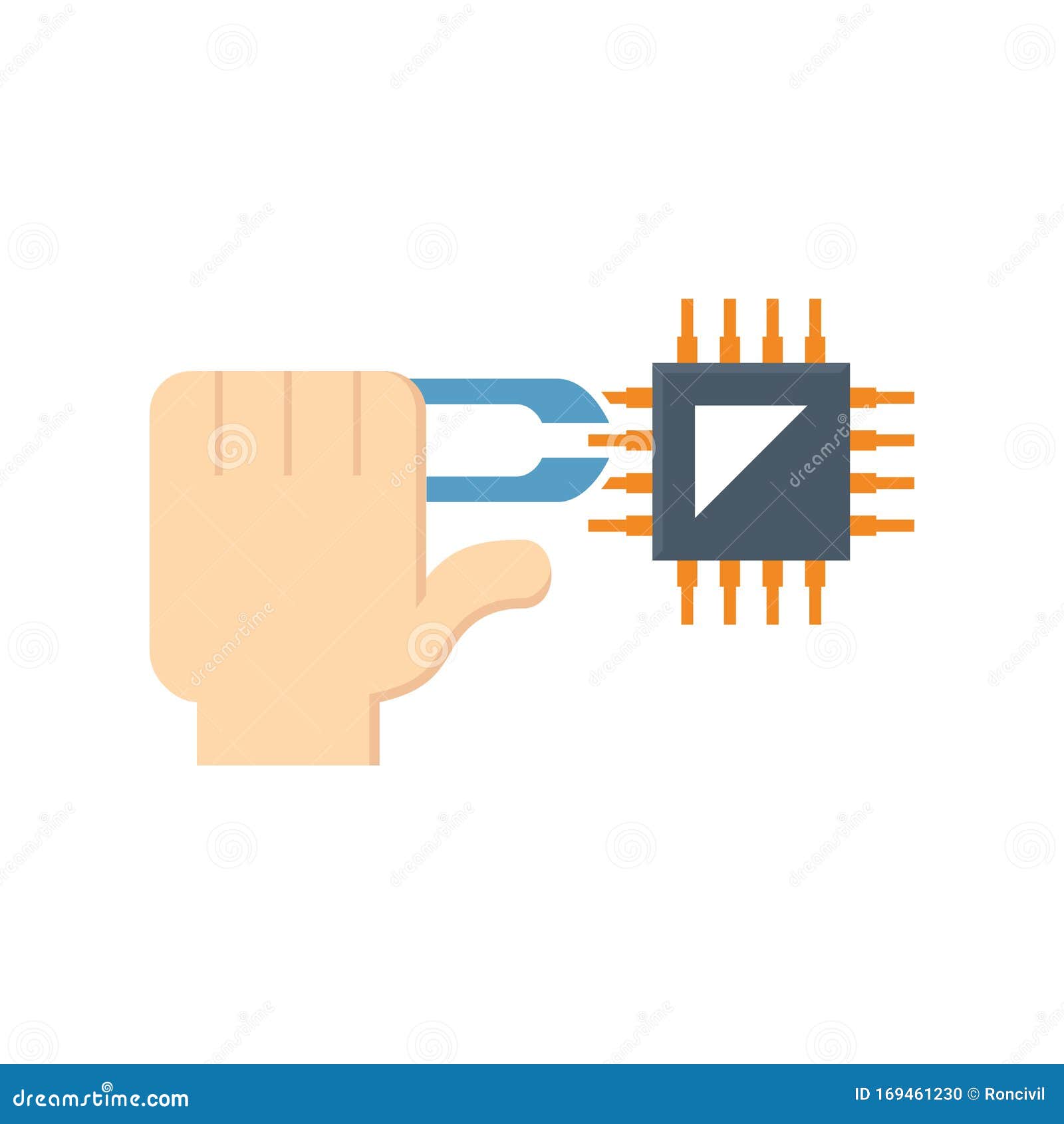 Microchip testing icon stock vector. Illustration of computer - 169461230