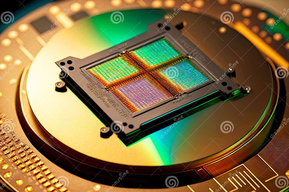 Microchip and Transistor Innovation Wafer Semiconductor Manufacturing Stock Illustration ...