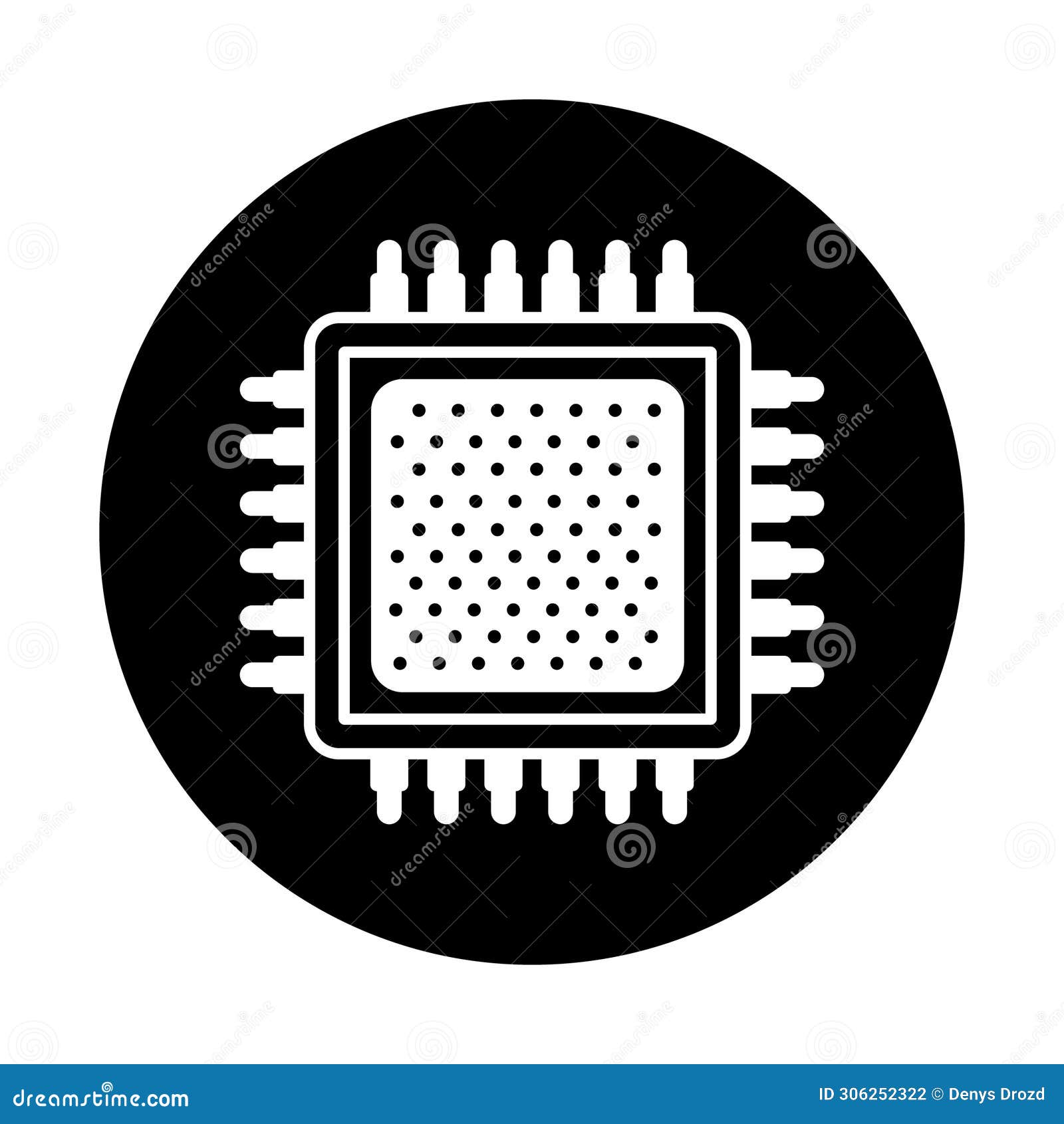 Microchip Vector Icon. CPU Illustration Symbol. Core Sign Stock Vector ...