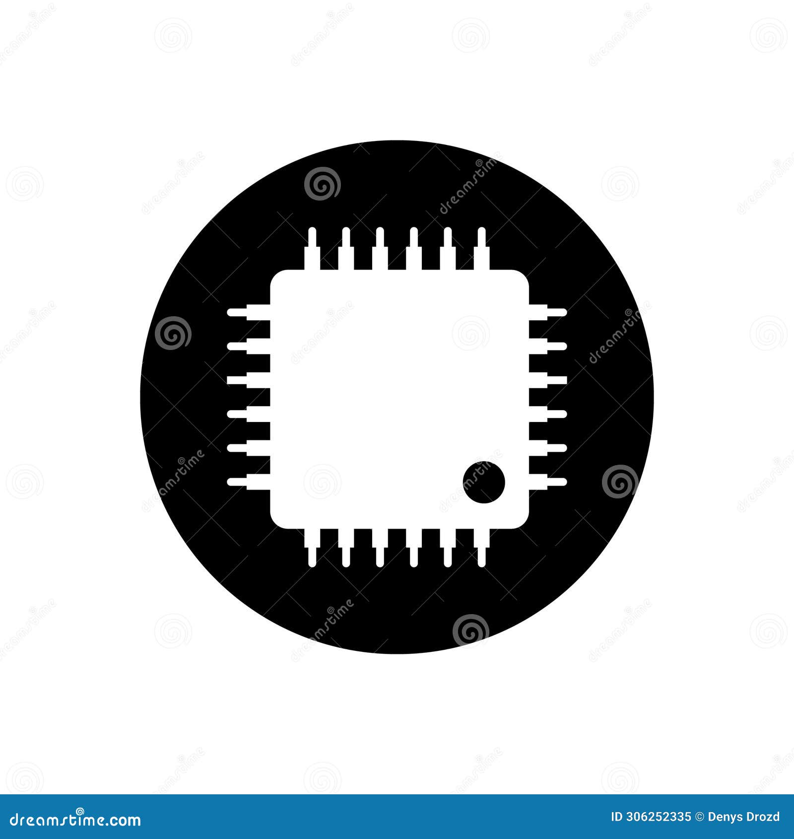Microchip Vector Icon. CPU Illustration Symbol. Core Sign Stock ...