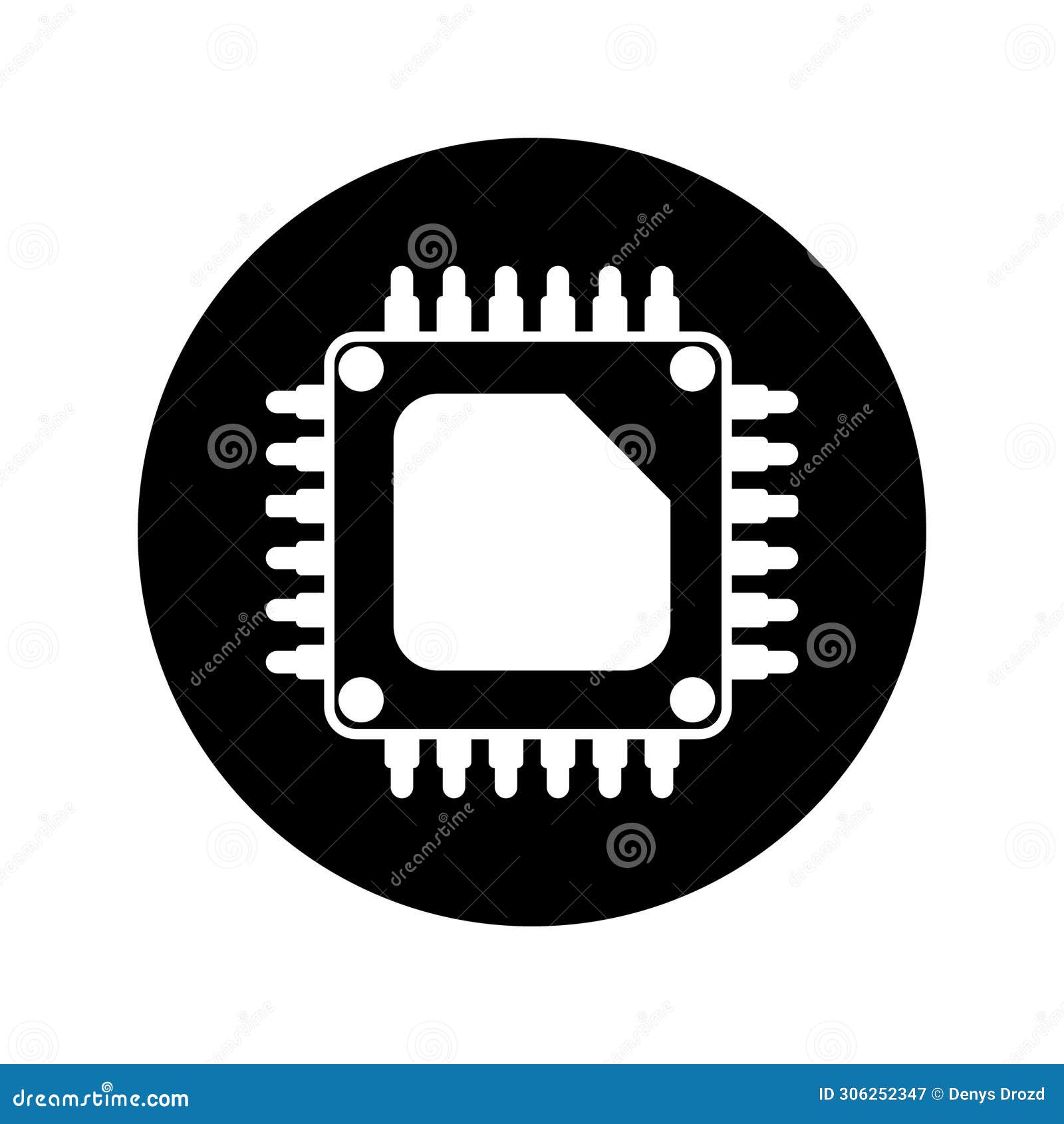 Microchip Vector Icon. CPU Illustration Symbol. Core Sign Stock Vector ...