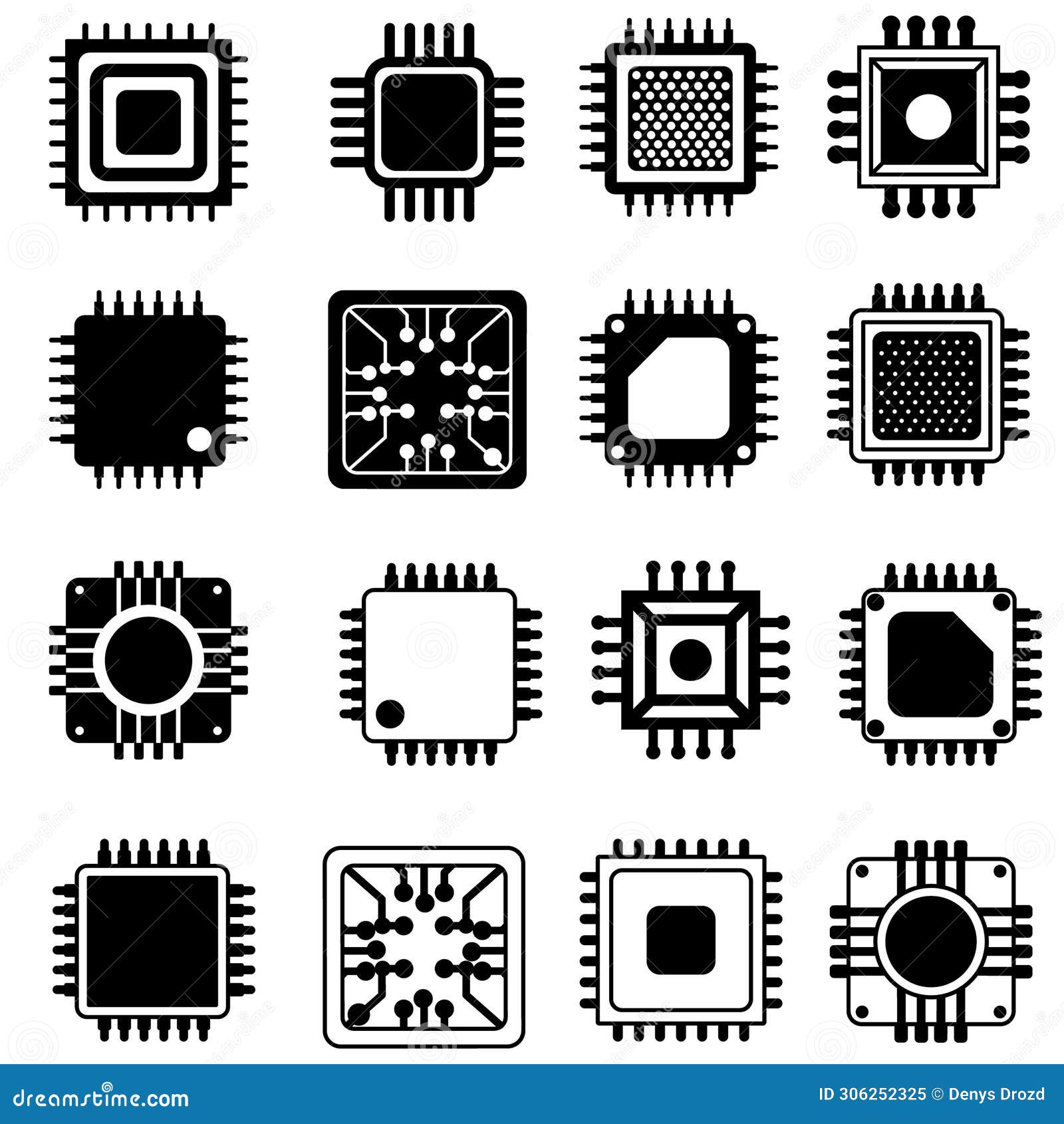 Microchip Vector Icon. CPU Illustration Symbol. Core Sign Stock Vector ...