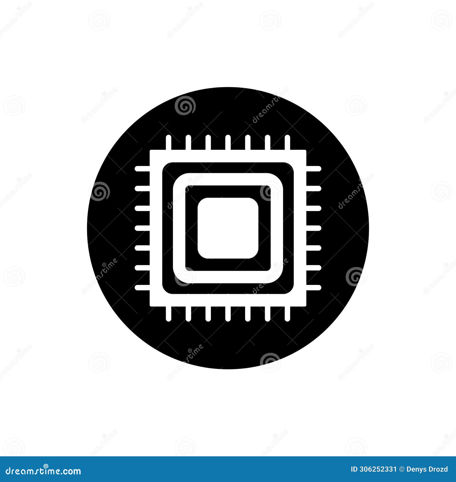 Microchip Vector Icon. CPU Illustration Symbol. Core Sign Stock ...