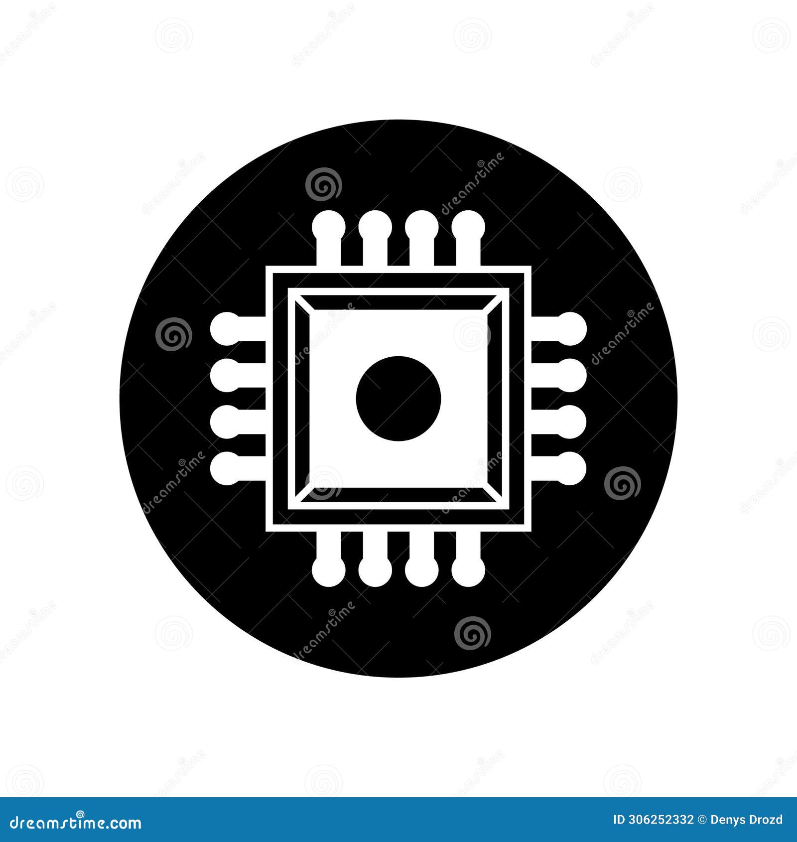 Microchip Vector Icon. CPU Illustration Symbol. Core Sign Stock Vector ...