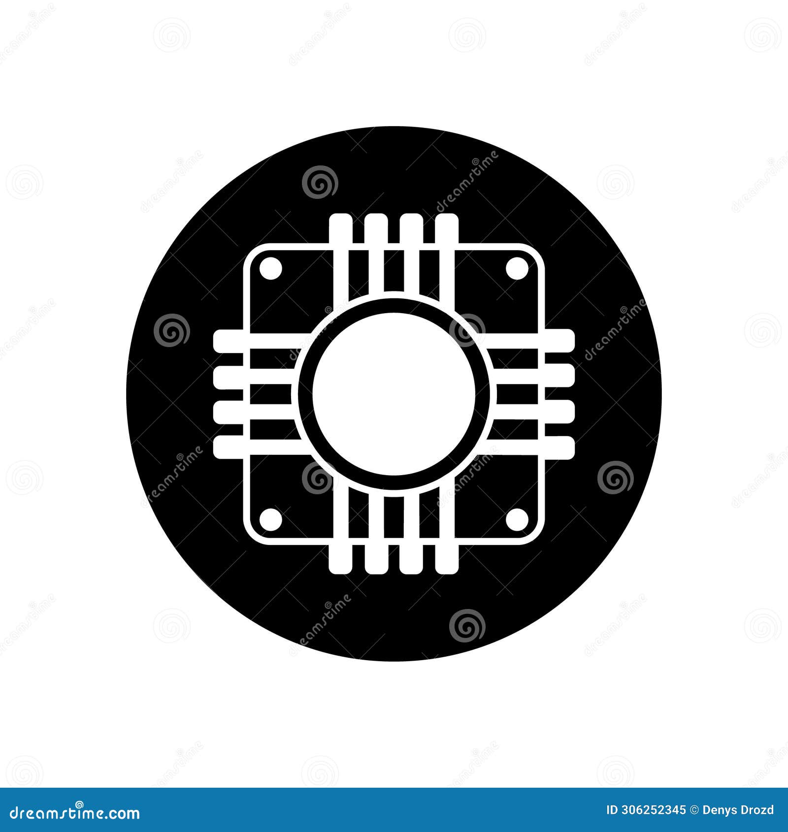 Microchip Vector Icon. CPU Illustration Symbol. Core Sign Stock ...