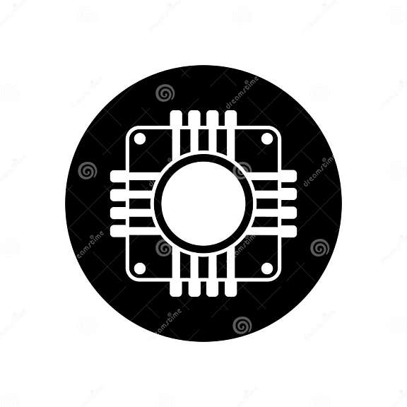 Microchip Vector Icon. CPU Illustration Symbol. Core Sign Stock ...