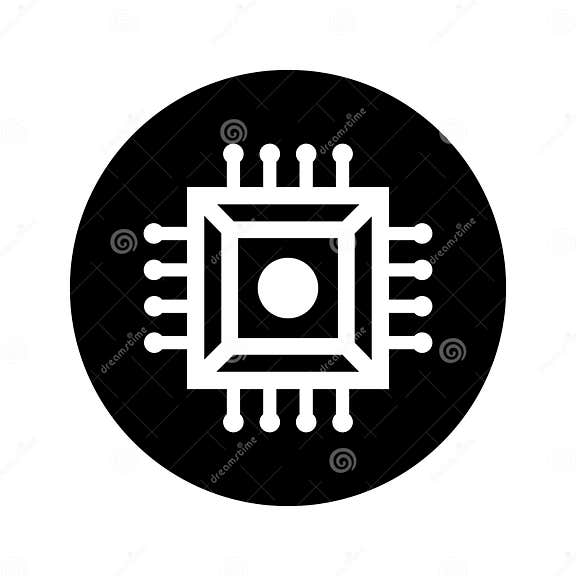 Microchip Vector Icon. CPU Illustration Symbol. Core Sign Stock Vector ...