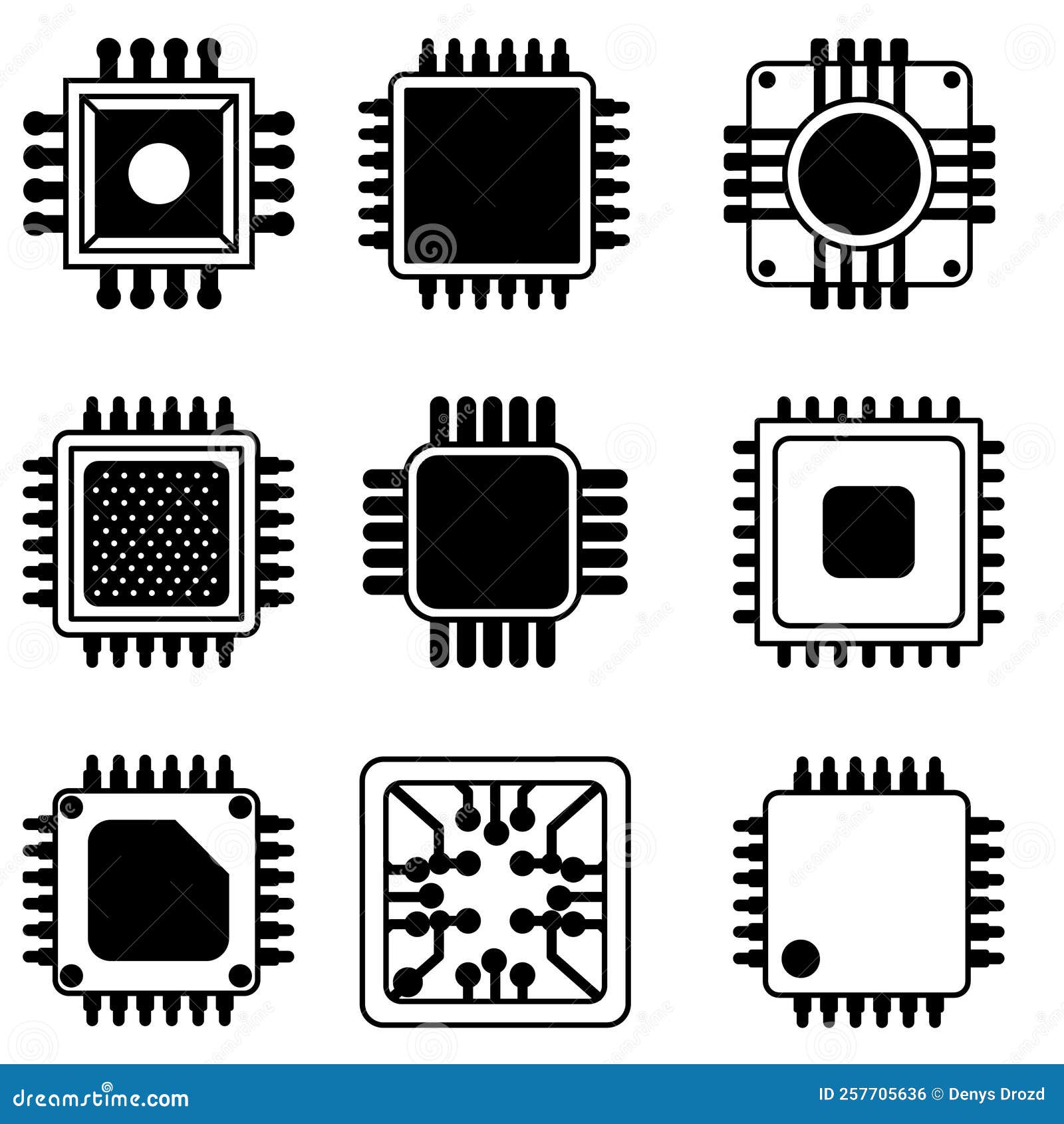 Microchip Vector Icon Set. Chip Illustration Symbol Collection. CPU ... Microchip Vector Icon Set. Chip Illustration Symbol Collection. CPU ...